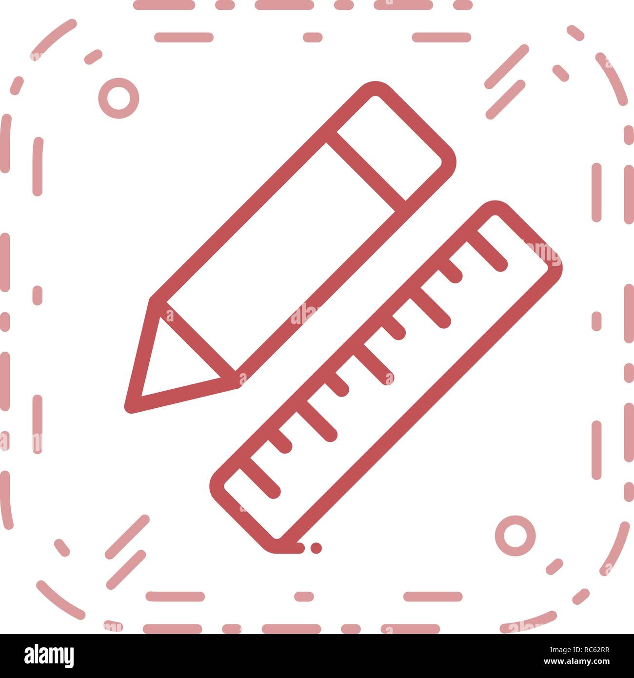 Vector Pencil & Ruler Icon Stock Vector Image & Art - Alamy