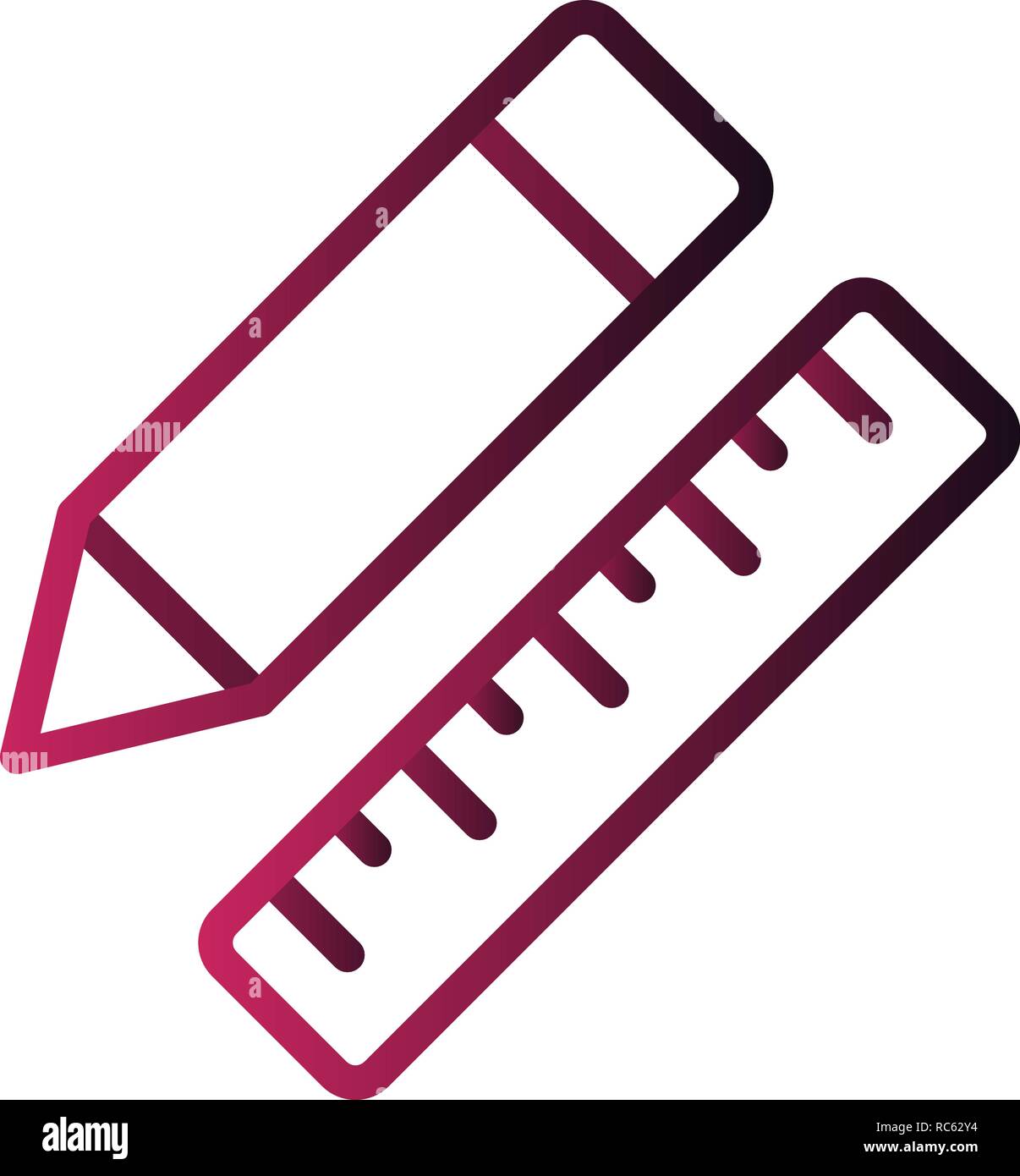 Vector Pencil & Ruler Icon Stock Vector Image & Art - Alamy