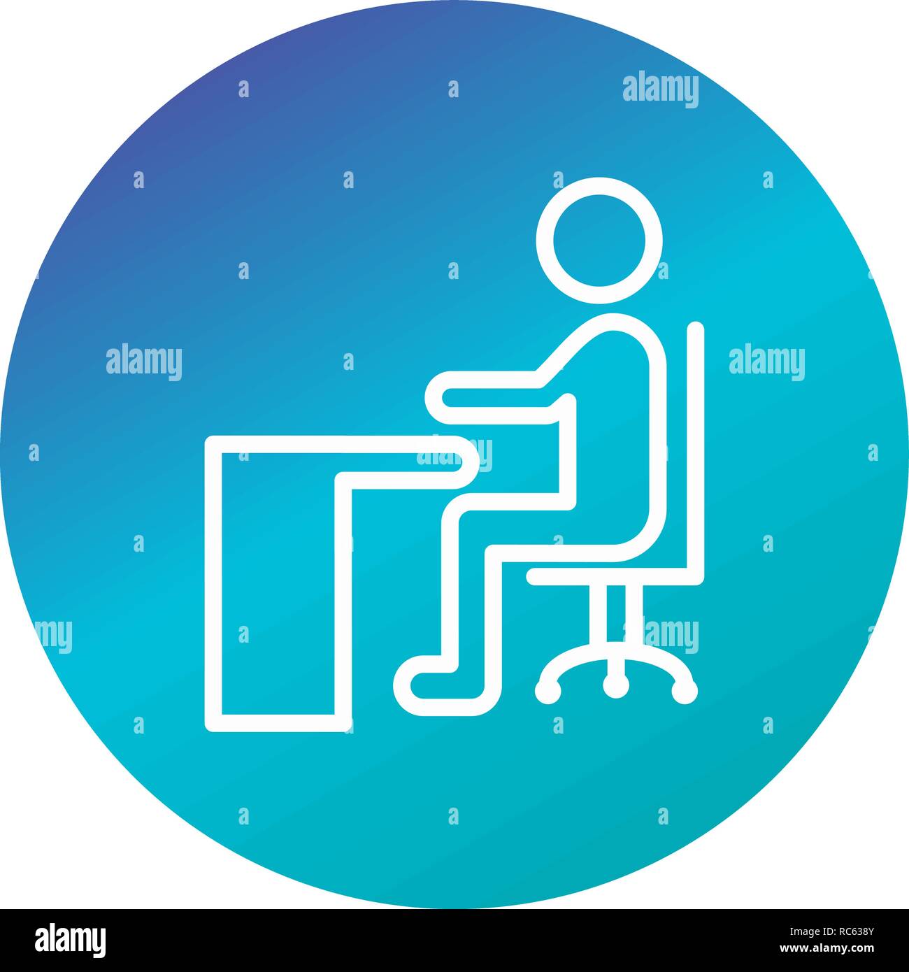 Vector Sitting on Desk Icon Stock Vector Image & Art - Alamy