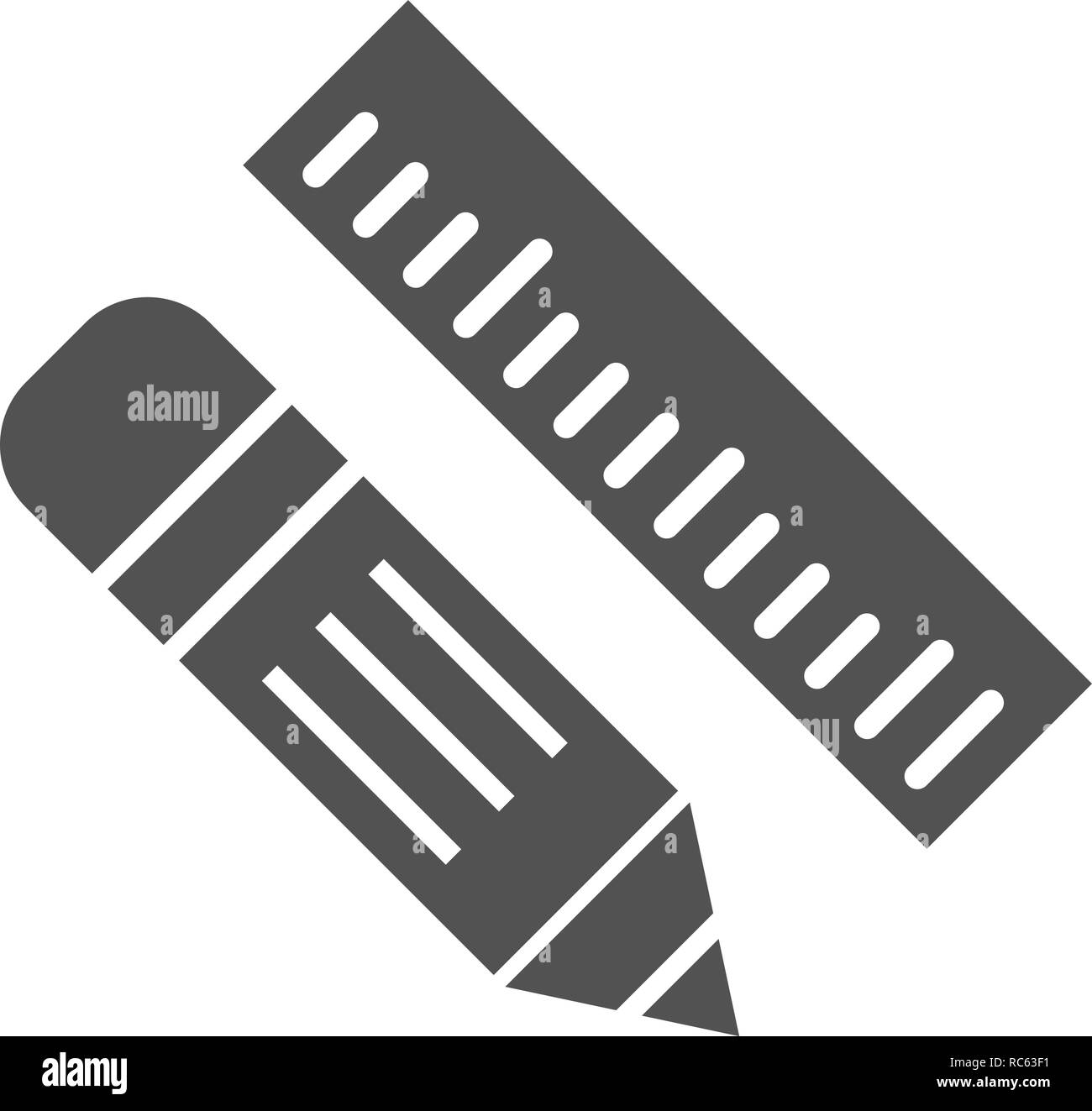 Vector Pencil & Ruler Icon Stock Vector Image & Art - Alamy