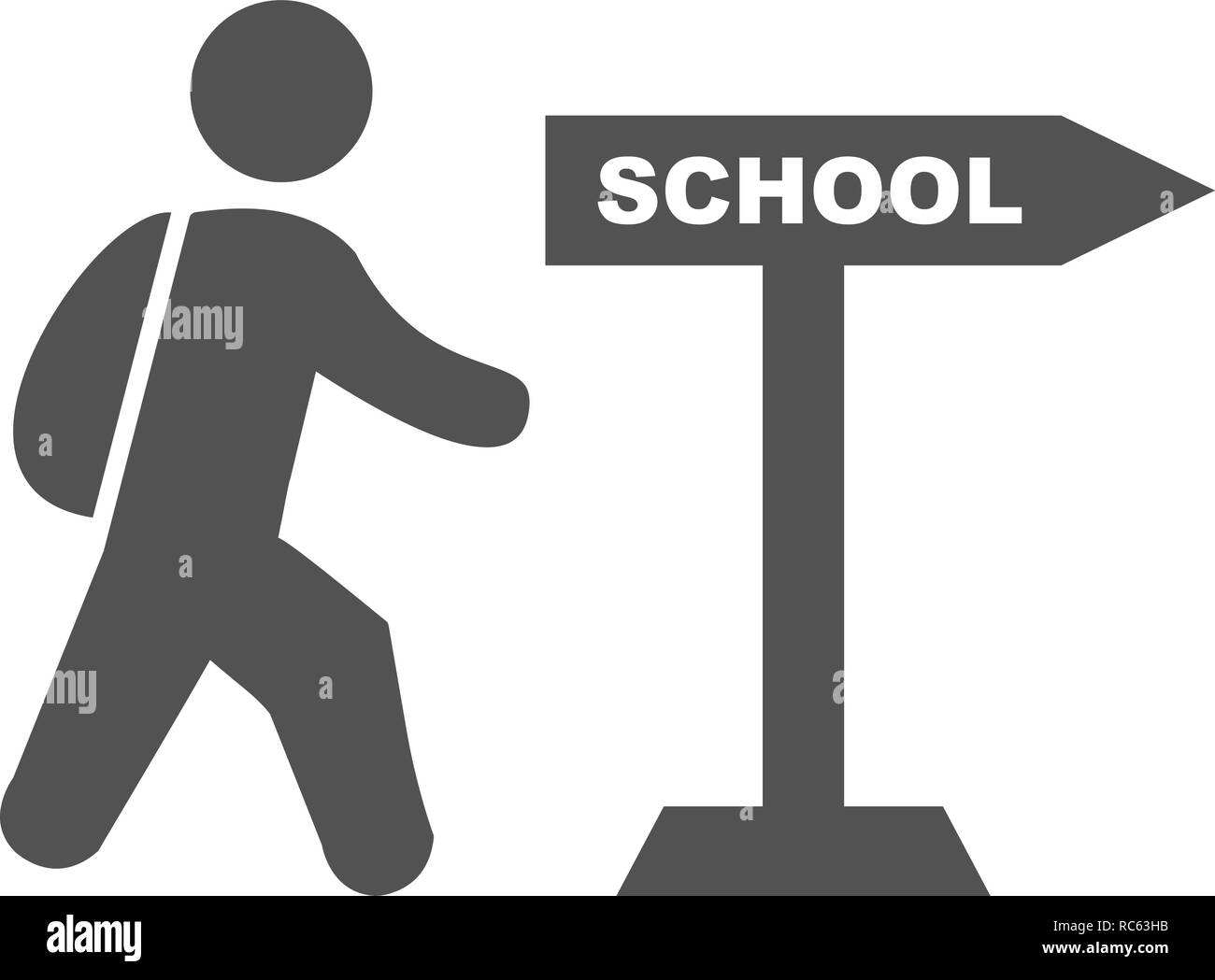 Vector Walking to School Icon Stock Vector Image & Art - Alamy