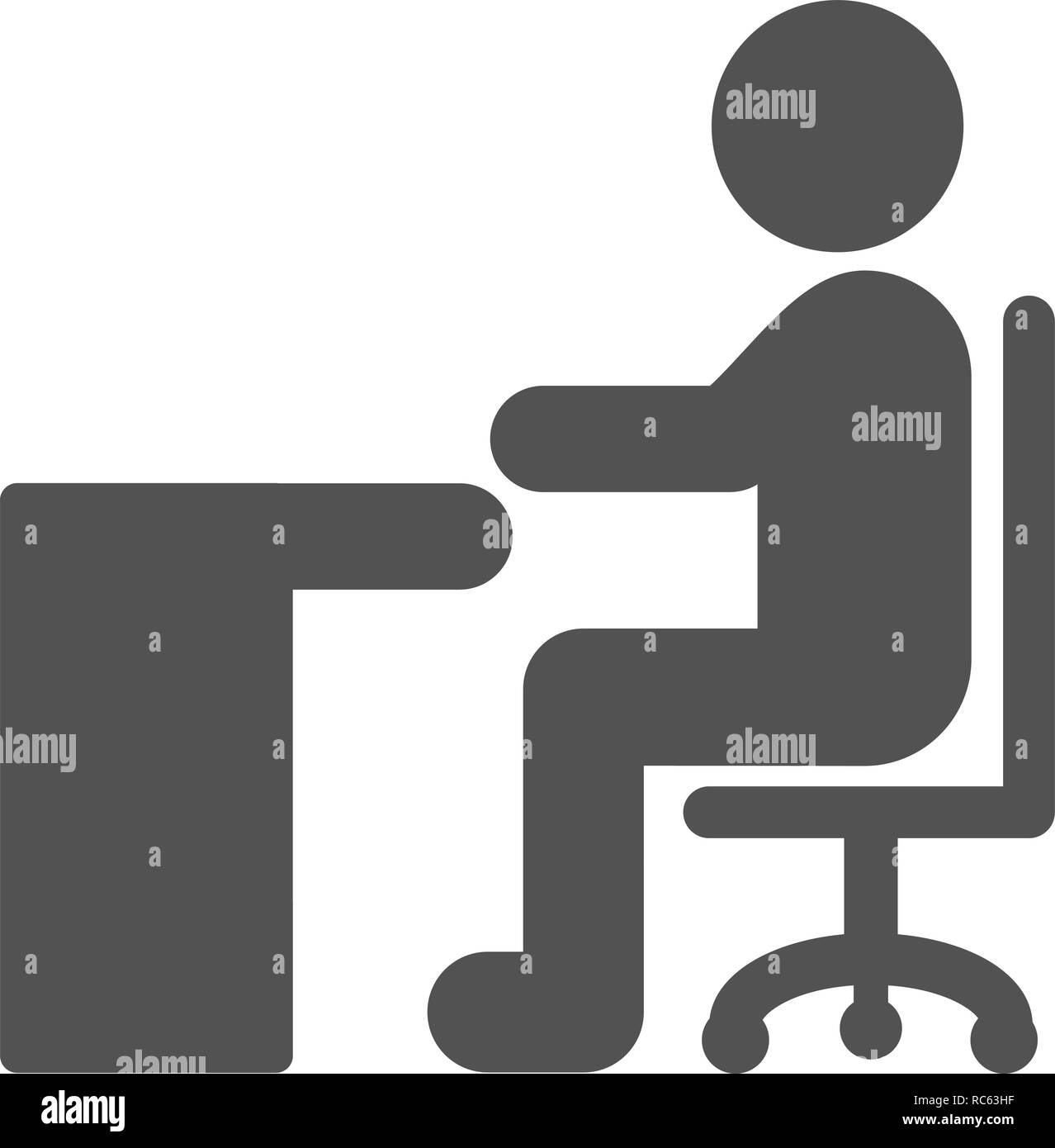 Vector Sitting on Desk Icon Stock Vector Image & Art - Alamy