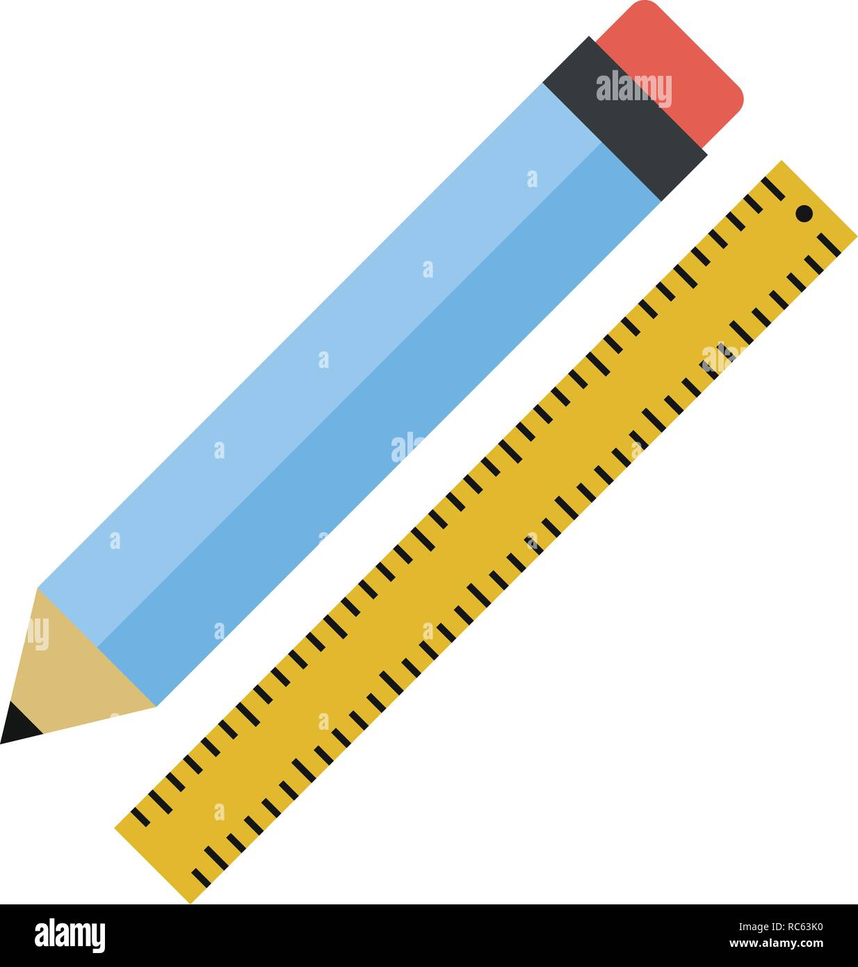 Vector Pencil & Ruler Icon Stock Vector Image & Art - Alamy