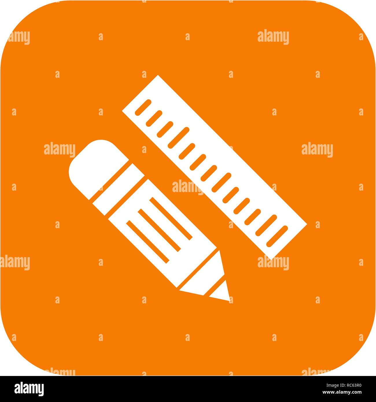 Vector Pencil & Ruler Icon Stock Vector Image & Art - Alamy