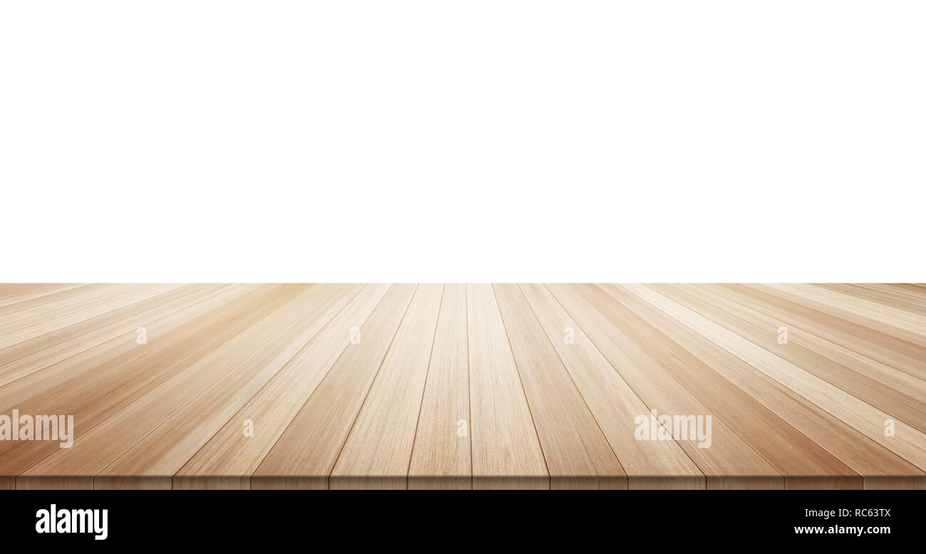 Design concept - Empty wood table top isolated on white background for ...