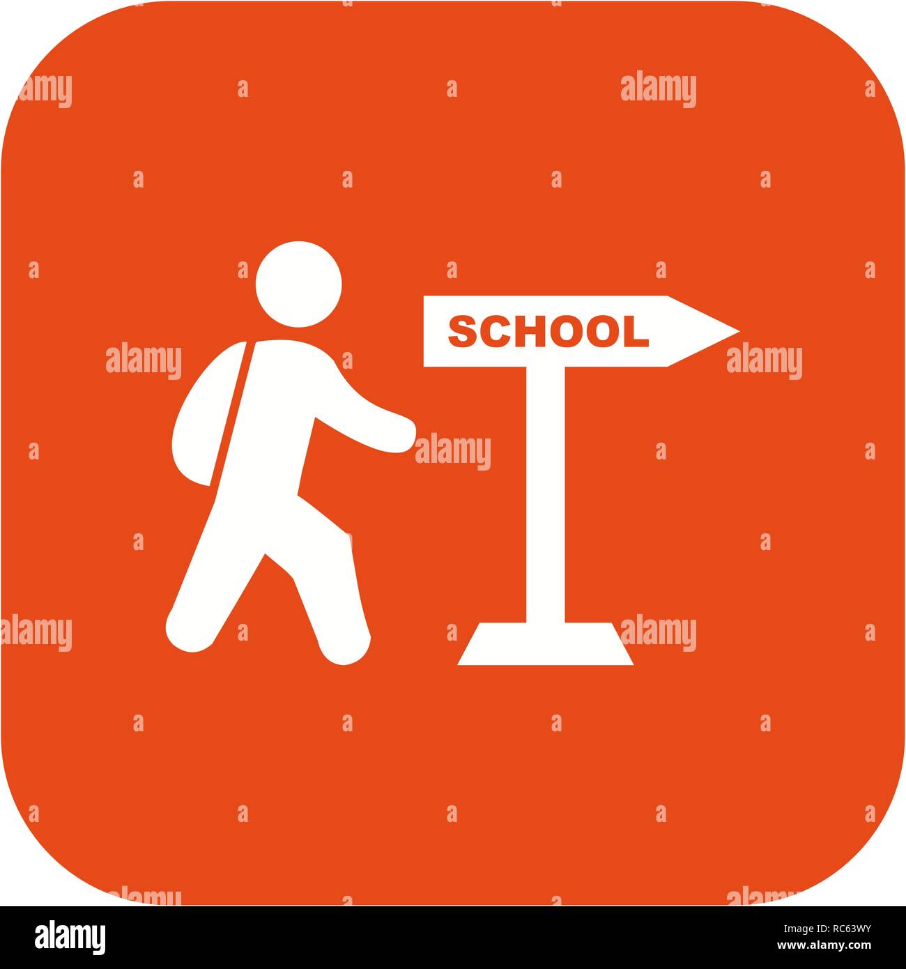 Vector Walking to School Icon Stock Vector Image & Art - Alamy