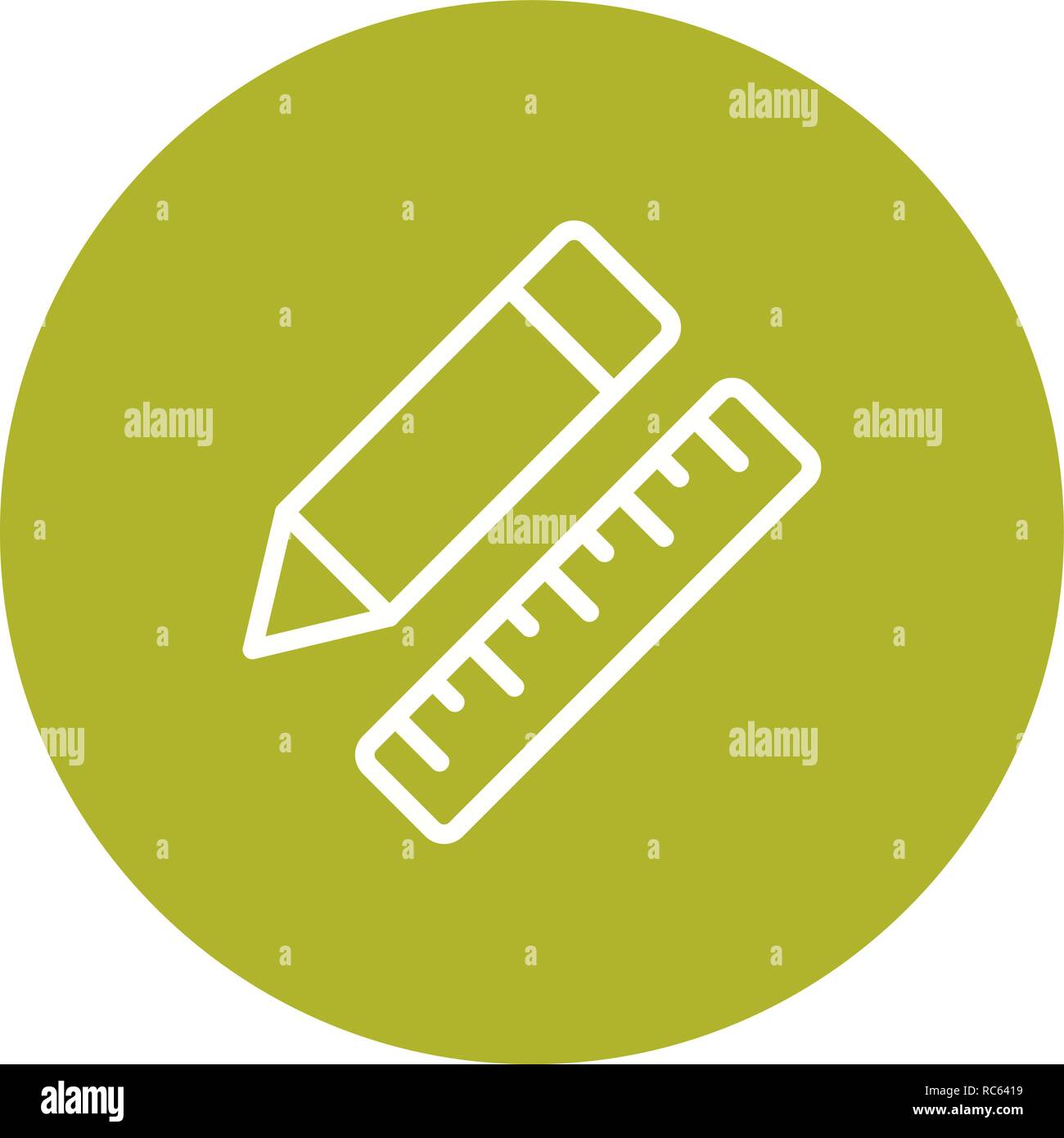 Vector Pencil & Ruler Icon Stock Vector Image & Art - Alamy