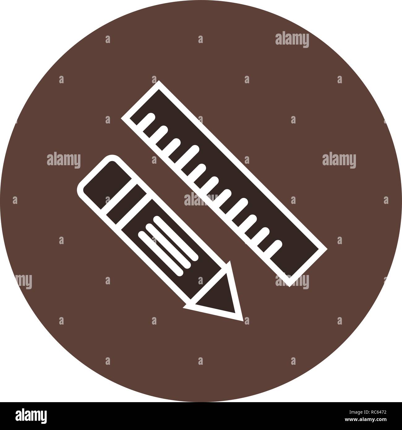 Vector Pencil & Ruler Icon Stock Vector Image & Art - Alamy