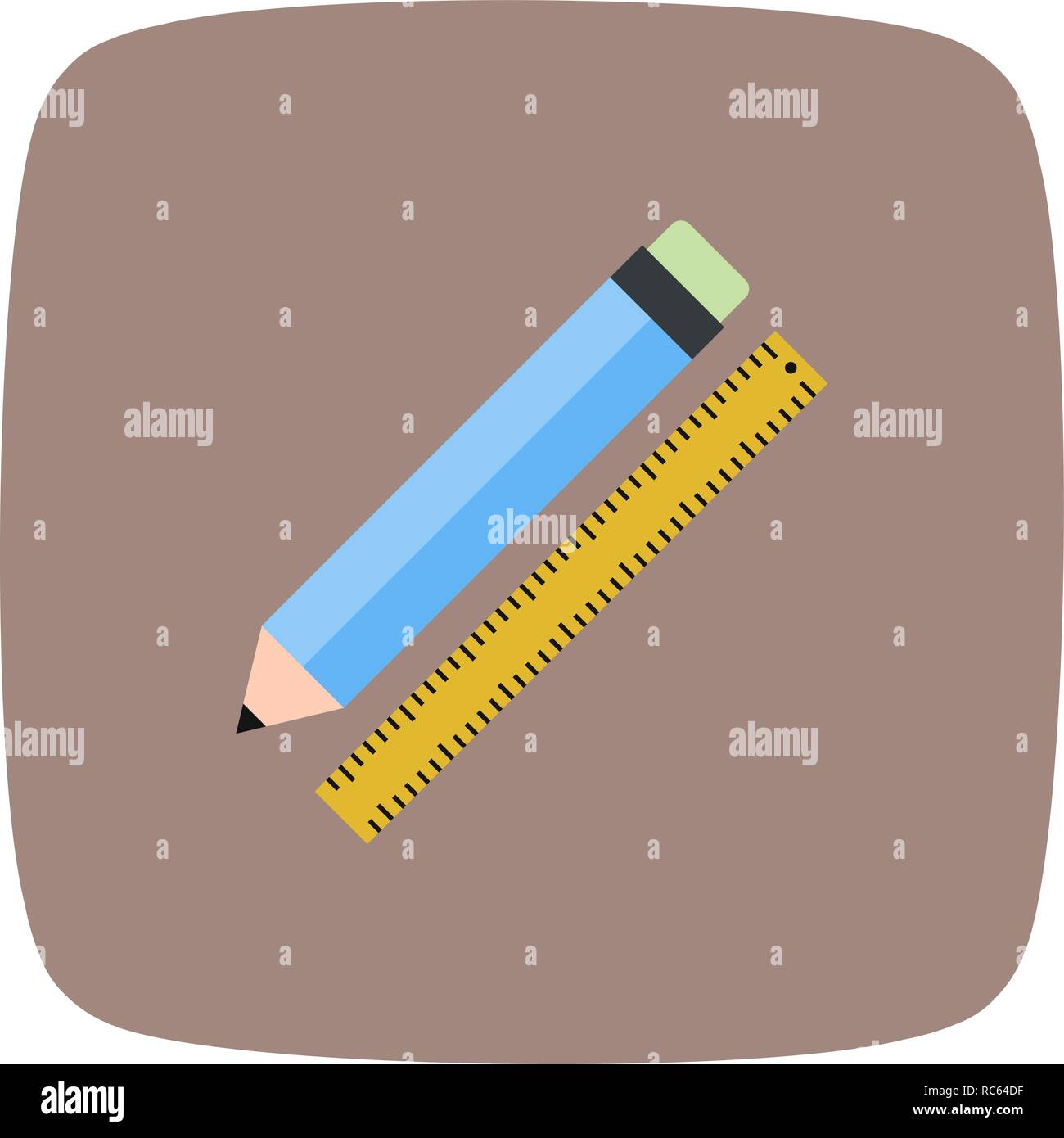 Vector Pencil & Ruler Icon Stock Vector Image & Art - Alamy