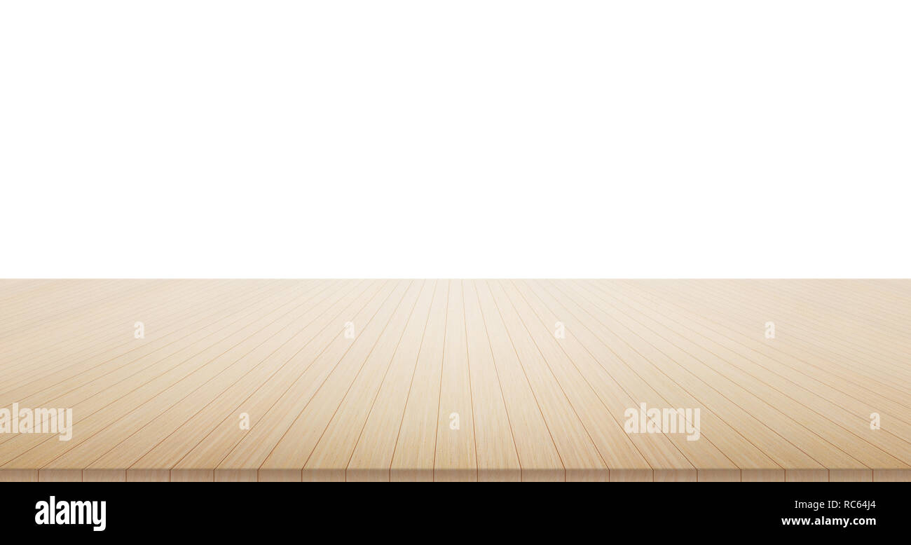 Design concept - Empty wood table top isolated on white background for ...