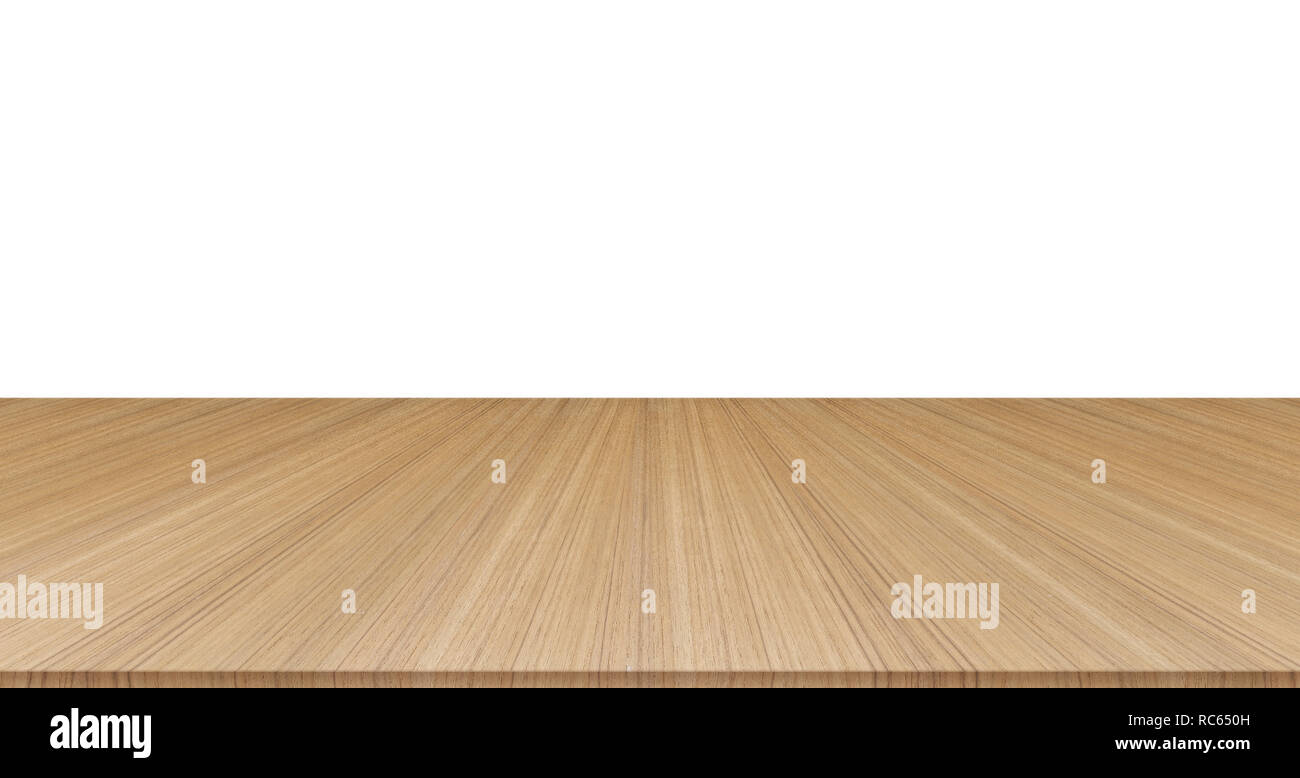 Design concept - Empty wood table top isolated on white background for ...