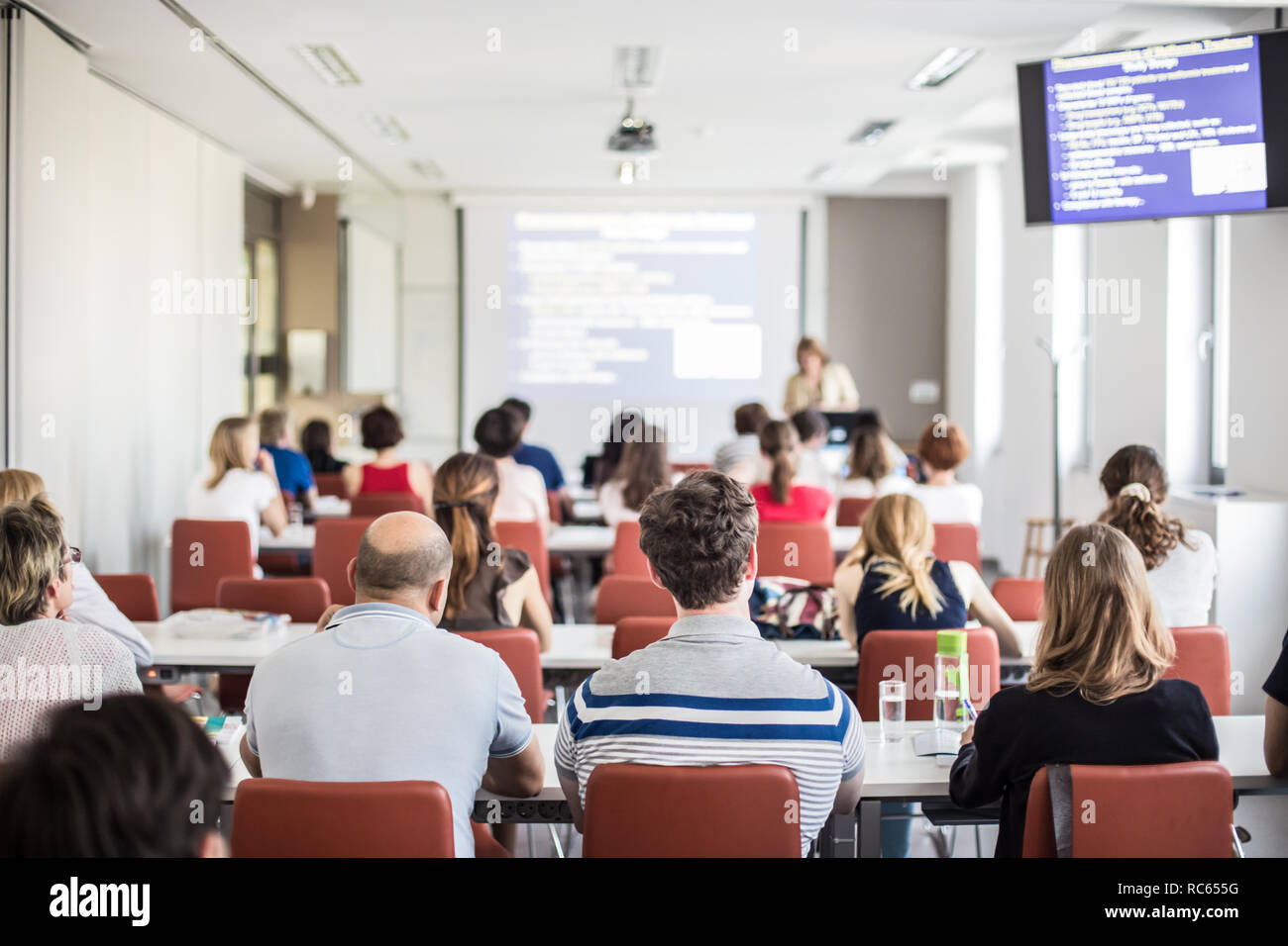 Academic presentation in lecture hall at university Stock Photo - Alamy