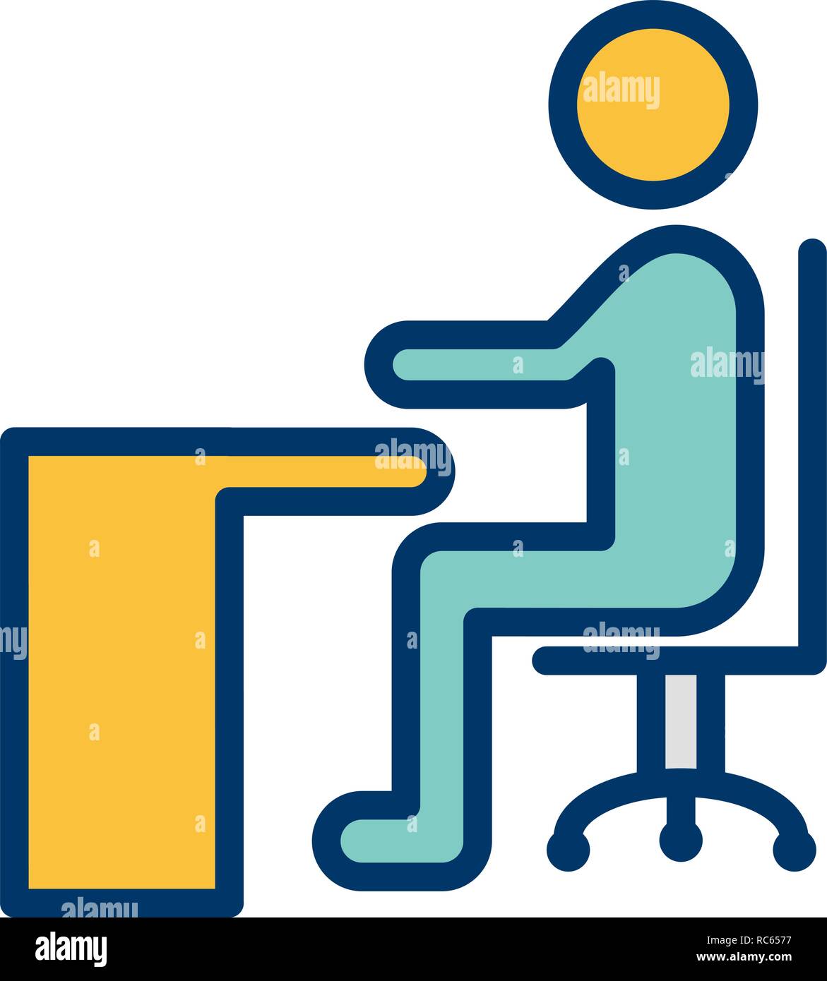 Vector Sitting on Desk Icon Stock Vector Image & Art - Alamy