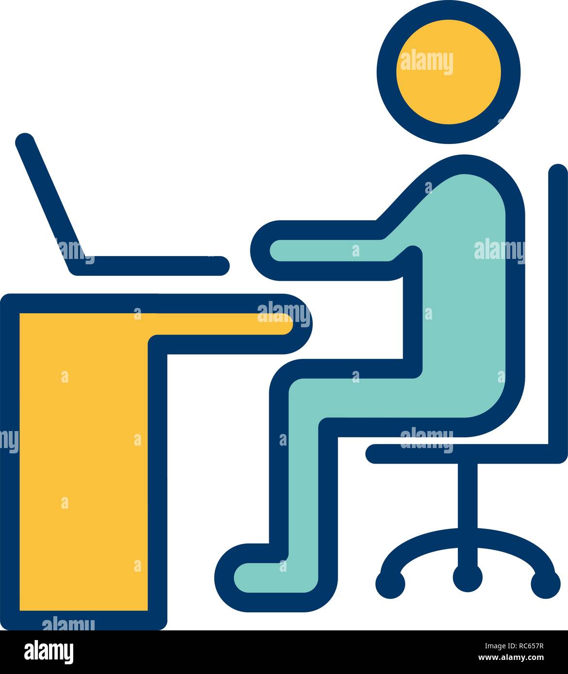 Vector Using Laptop Icon Stock Vector Image & Art - Alamy