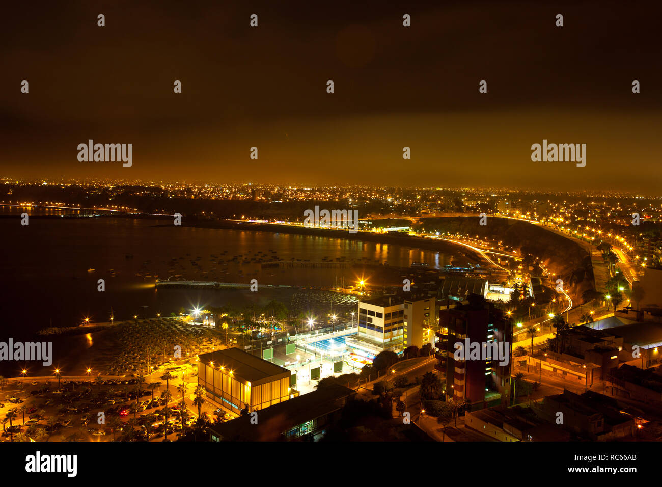 Orange pacific sunset in lima hi-res stock photography and images - Alamy