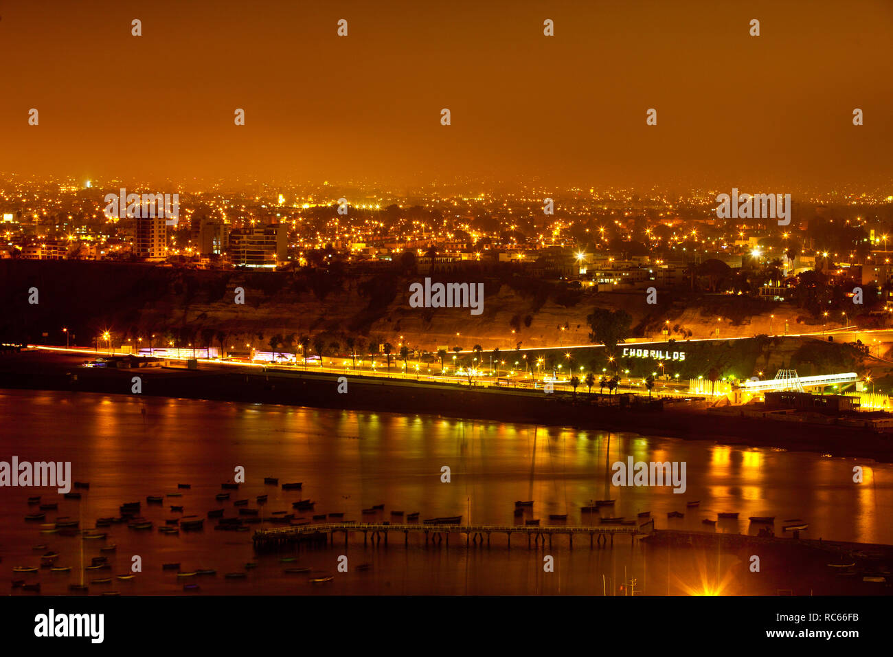Night view of the beachfront of Lima in Peru Stock Photo - Alamy