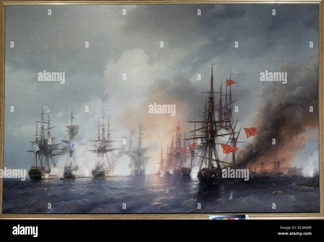 The Battle of Sinop on 30 November 1853. Museum: State Central Navy ...