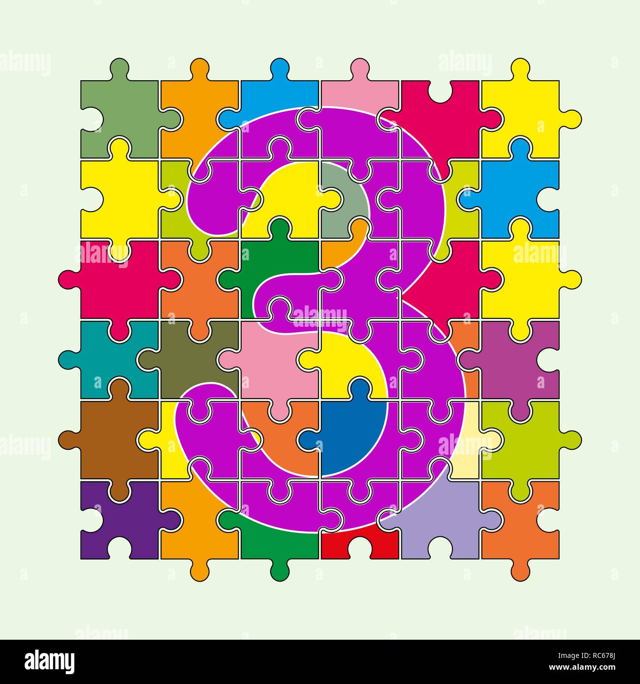 Alphabet number puzzle pieces Stock Vector Images - Alamy