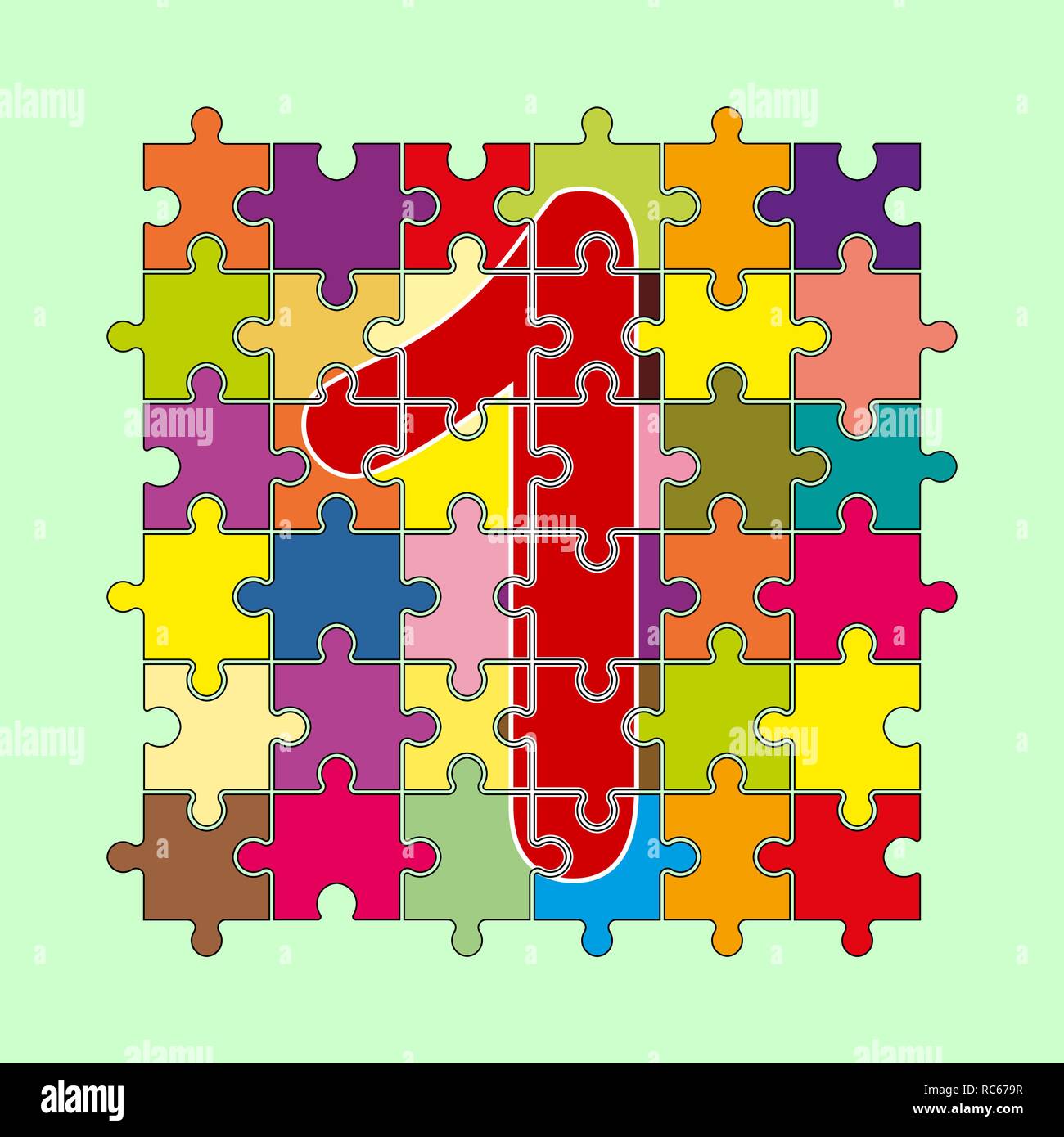 Alphabet number puzzle pieces hi-res stock photography and images - Alamy