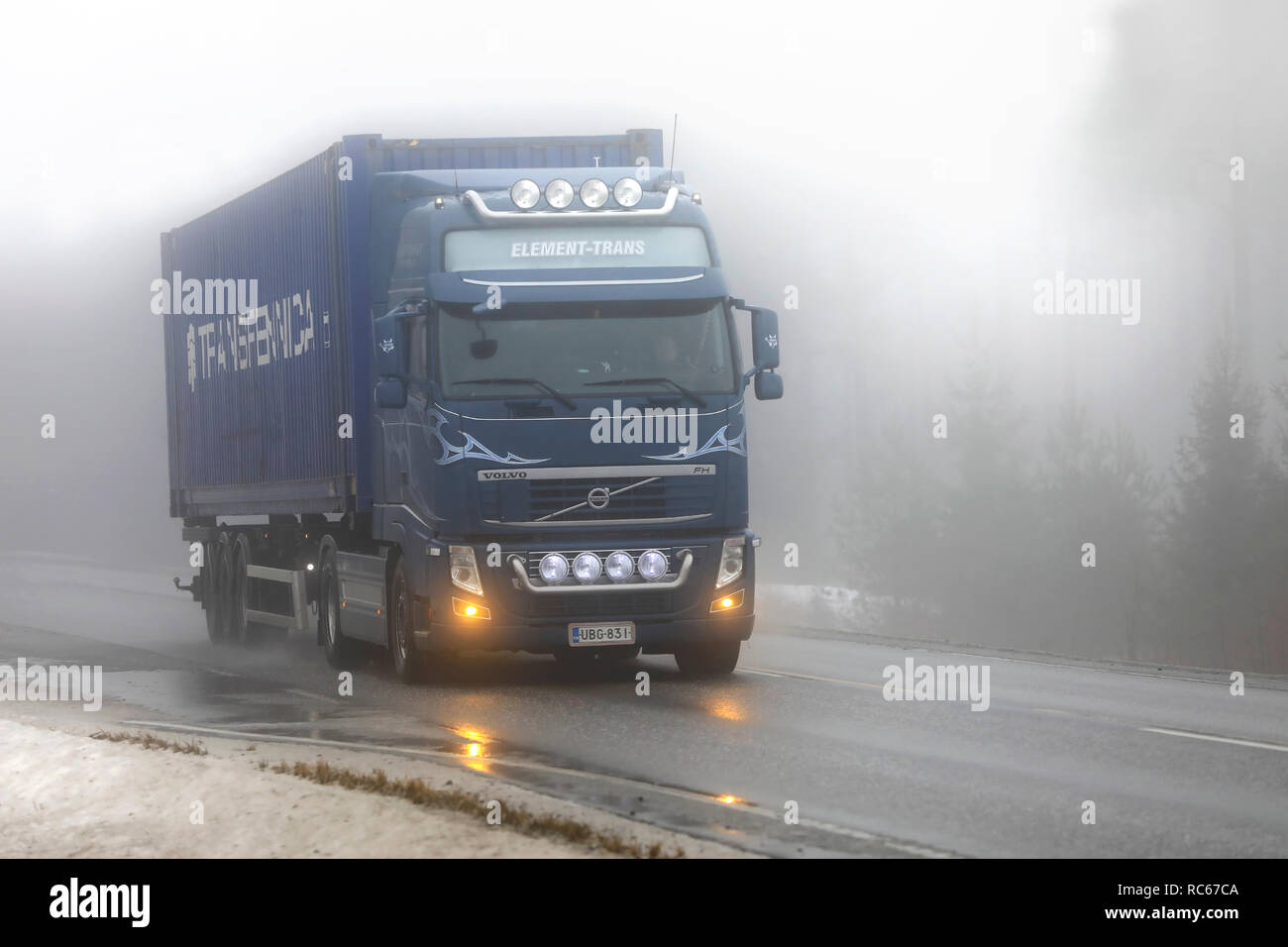Salo, Finland - December 28, 2018: Blue Volvo FH freight truck of ...