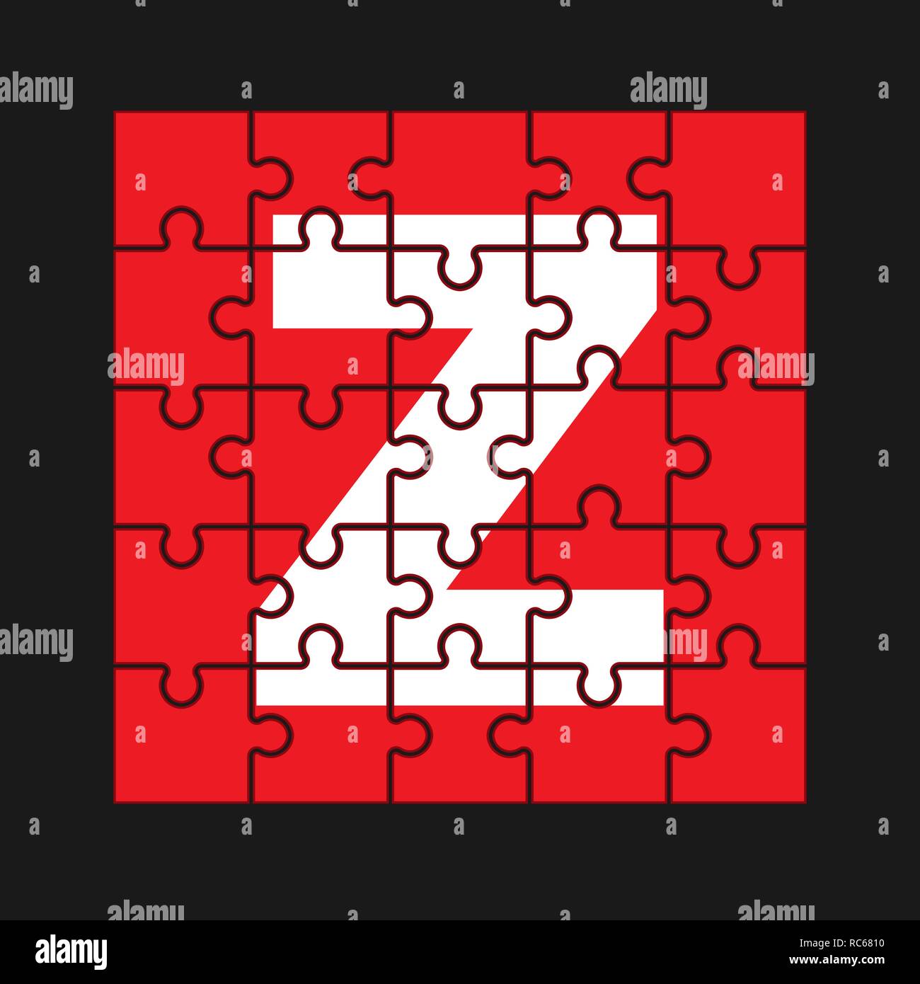 letter Z is written on the puzzle pieces Stock Vector Image & Art - Alamy