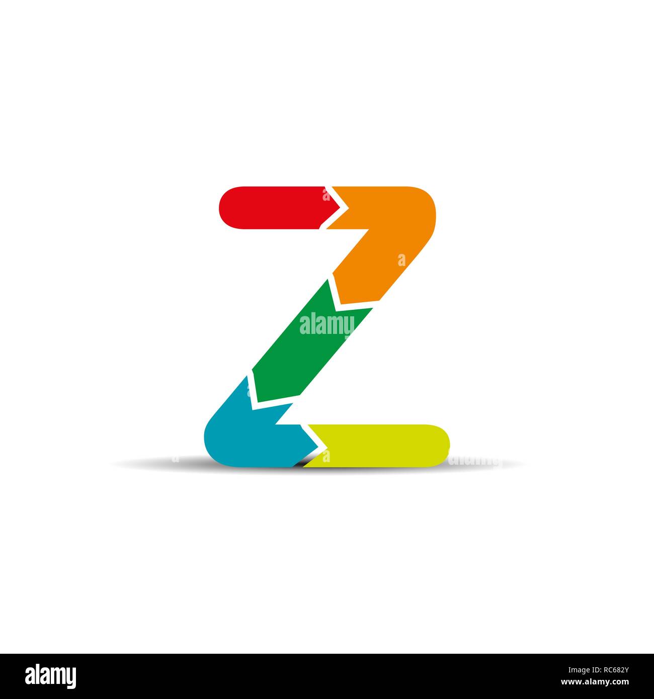 letter Z is drawn from five colored arrows Stock Vector Image & Art - Alamy