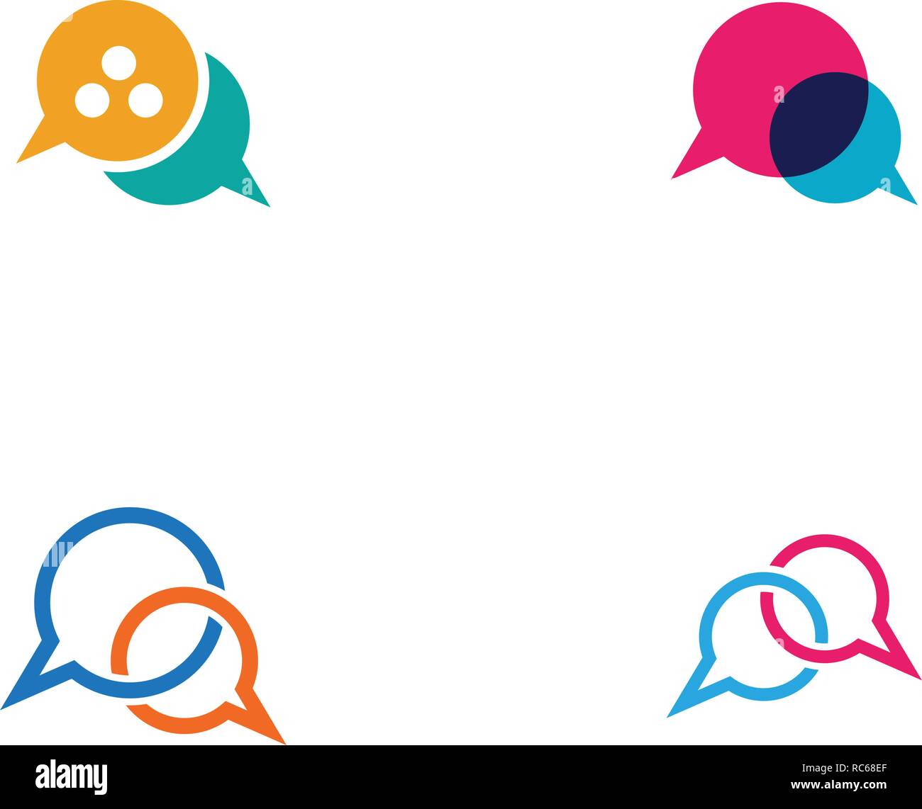 Speech bubble linear logo Cut Out Stock Images & Pictures - Alamy