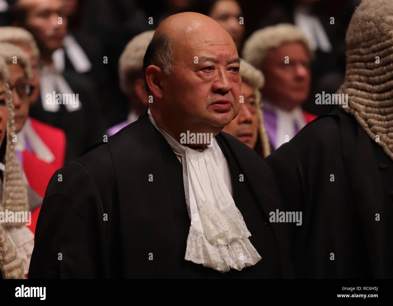 Hong Kong, CHINA. 14th Jan, 2019. HKSAR Chief Judge Geoffrey Ma at the ...