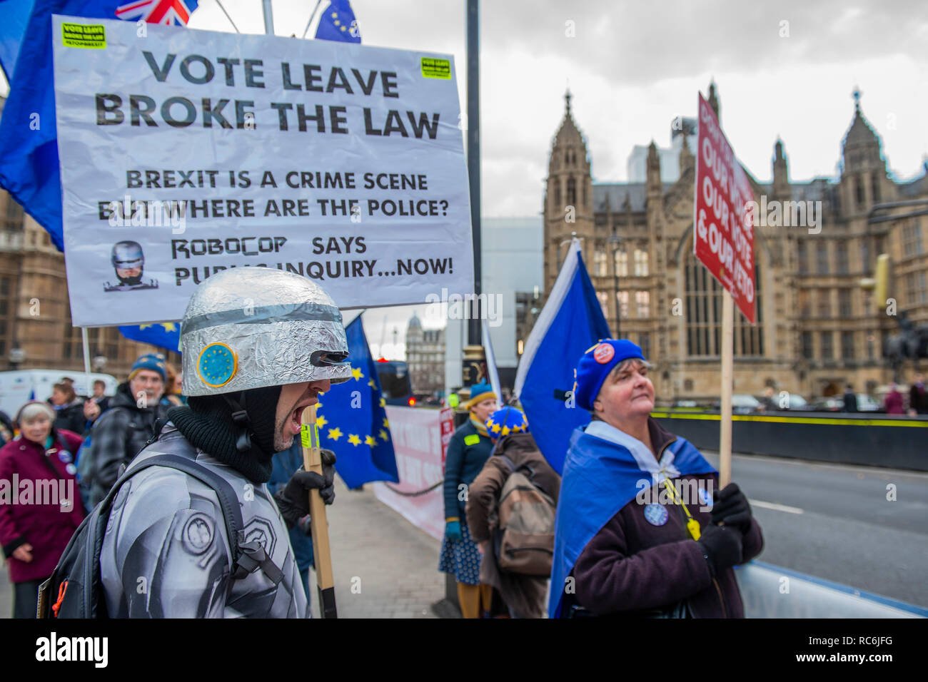 London, UK. 14th January, 2019. The 'rebooted' Maybot makes his pro EU ...