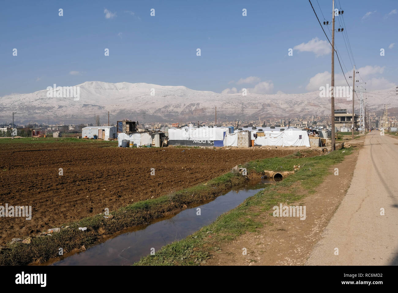January 13, 2019 - Lebanon - The border of Syria lies behind this ...