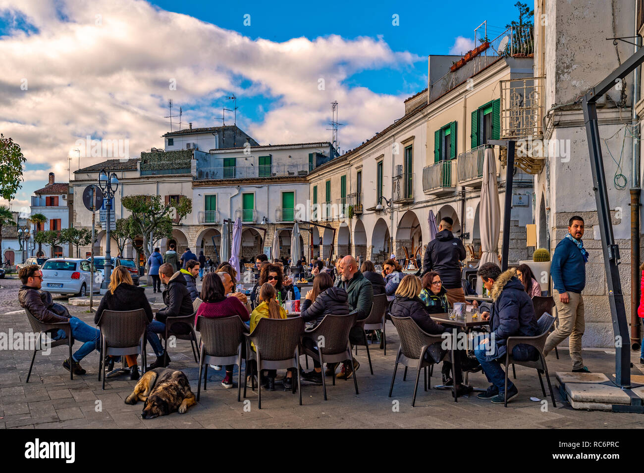 Italy Basilicata Venosa piazza Umberto I, arcades Stock Photo - Alamy
