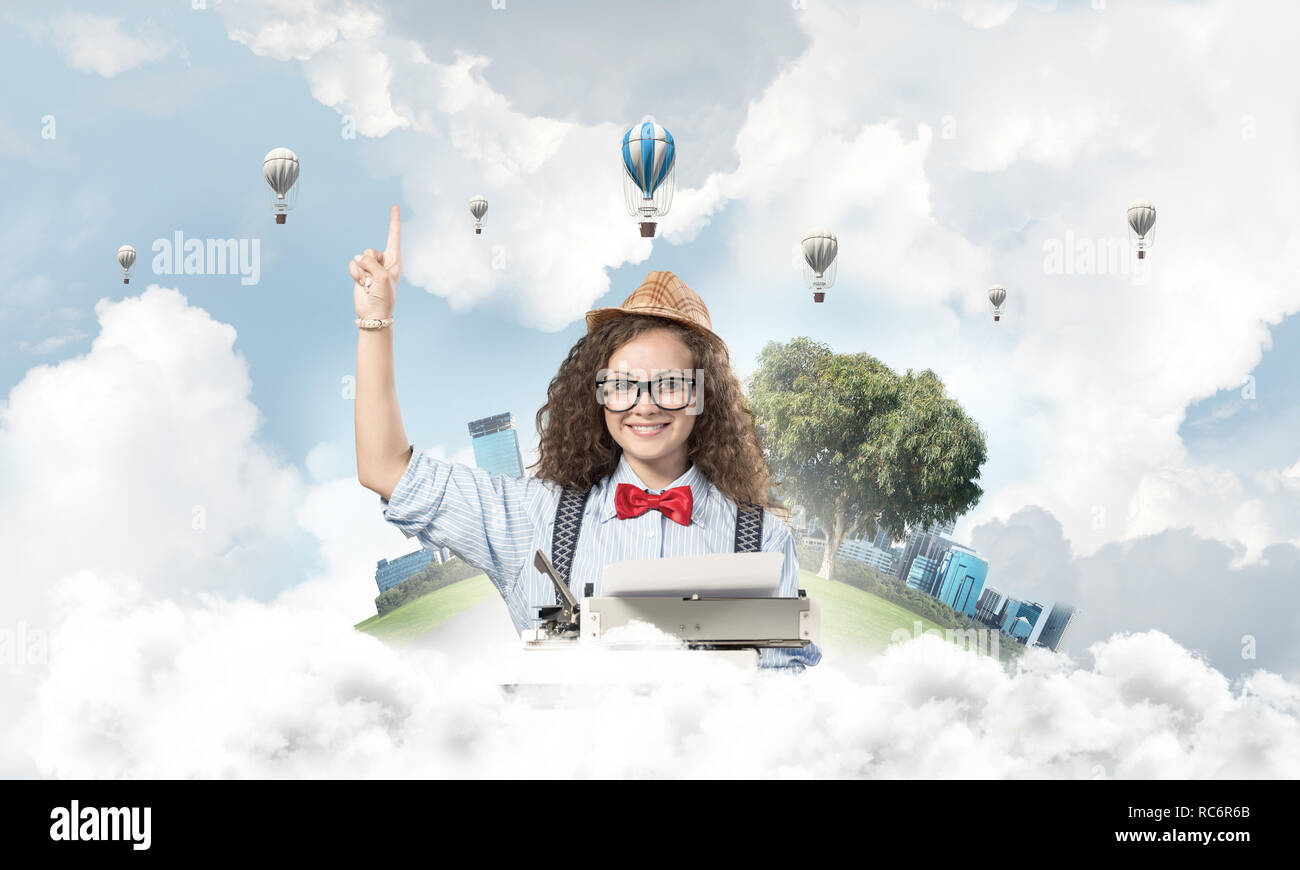 Creative inspiration of young female writer Stock Photo - Alamy