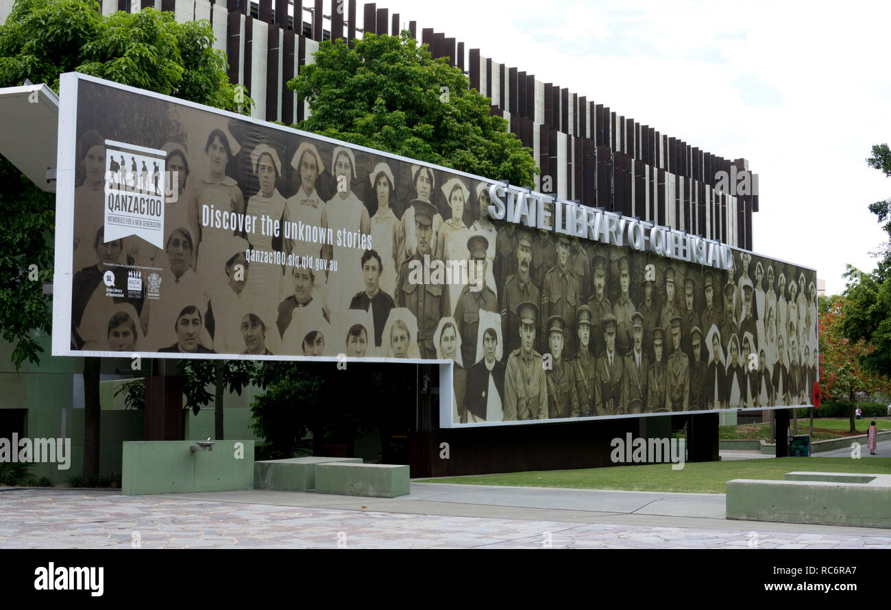 The State Library of Queensland mural, South Bank, Brisbane, Queensland ...