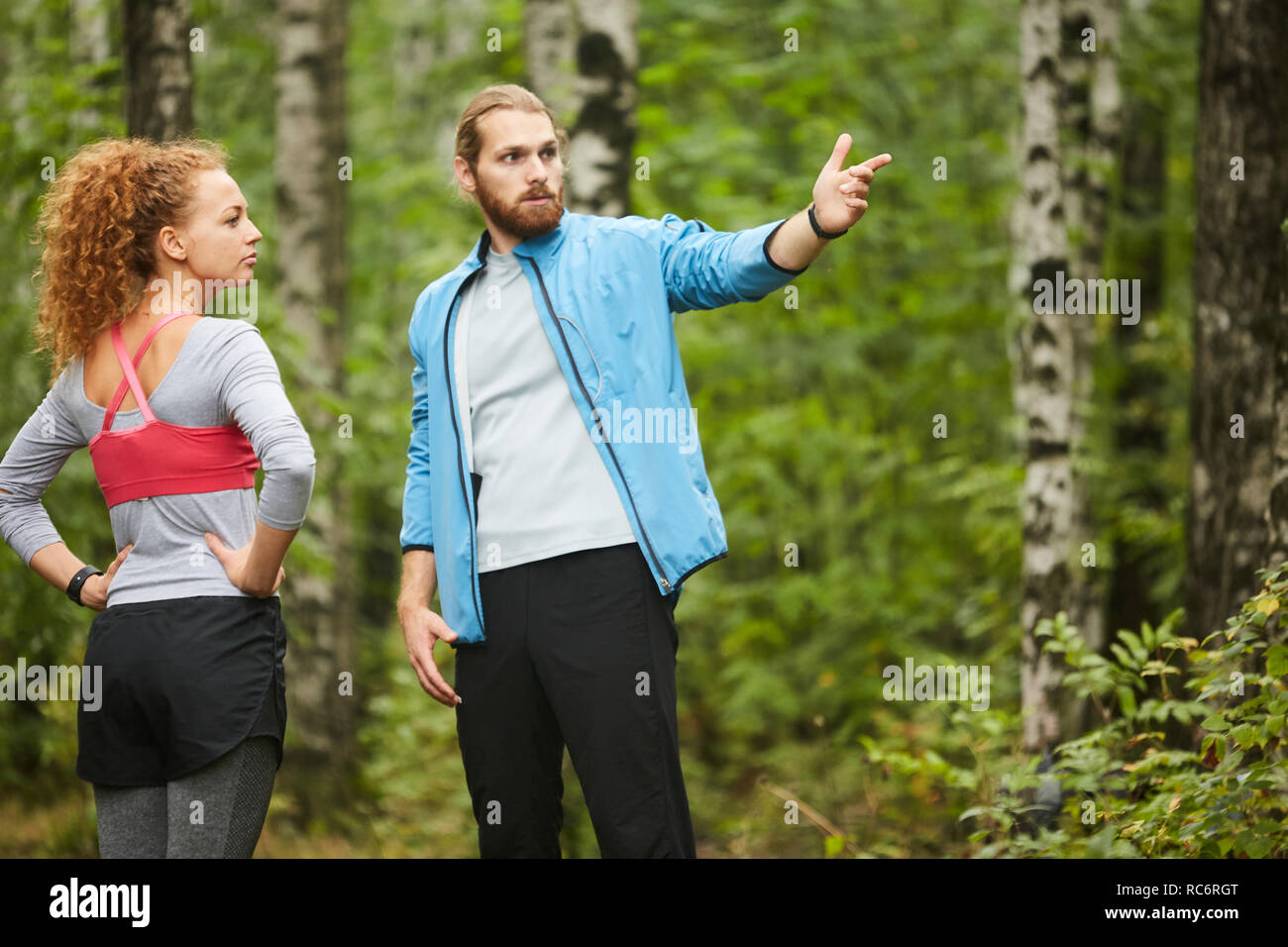 Talking in the forest Stock Photo - Alamy
