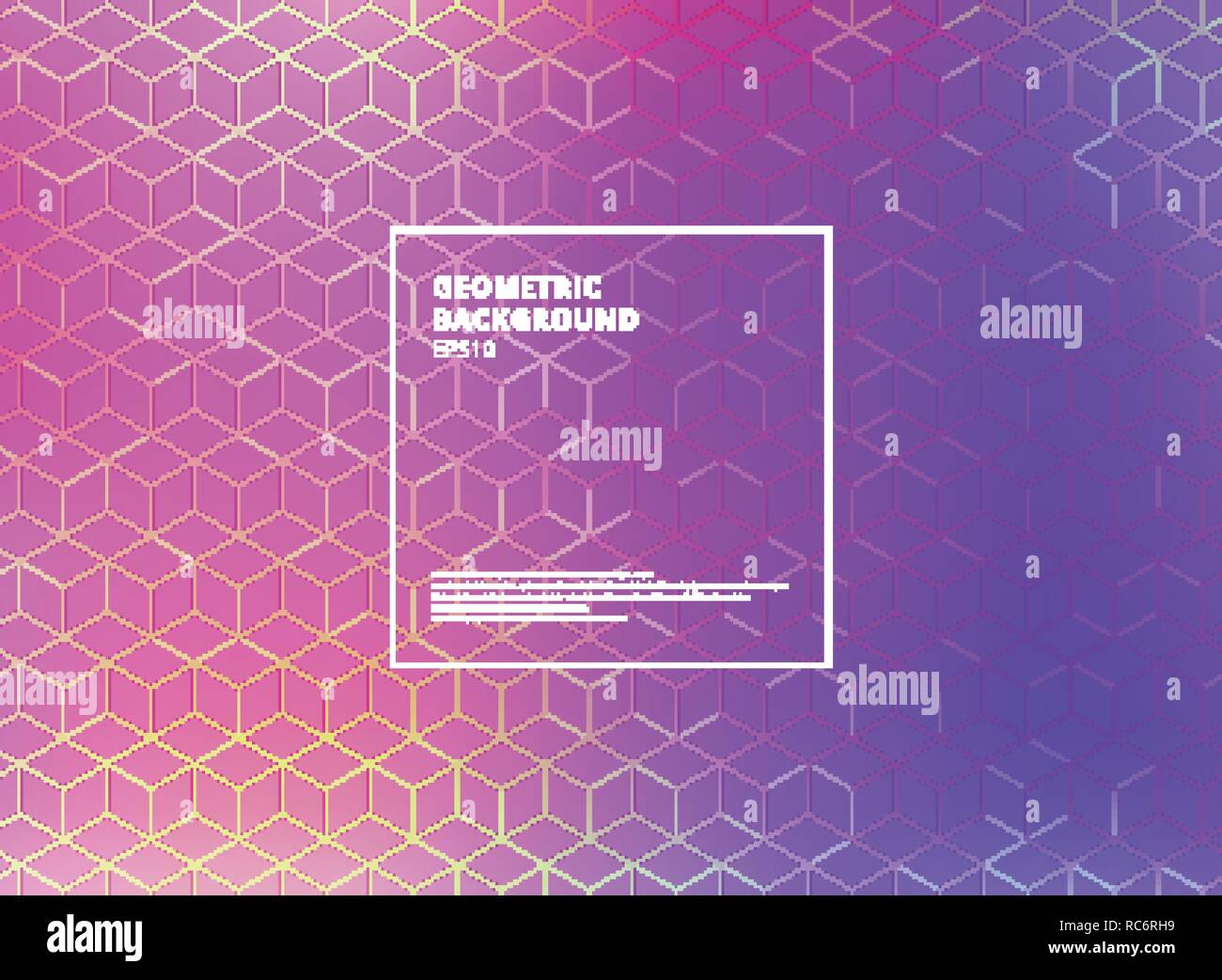 Abstract cube pattern on blue and purple gradients background. Digital ...