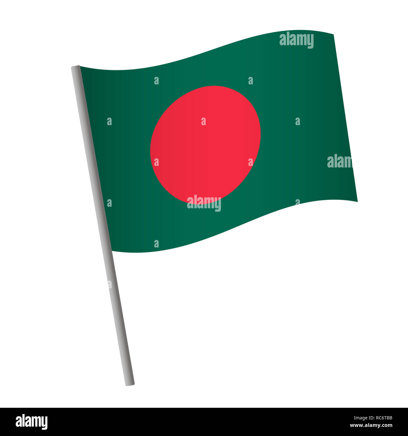 Bangladesh flag icon. National flag of Bangladesh on a pole ...