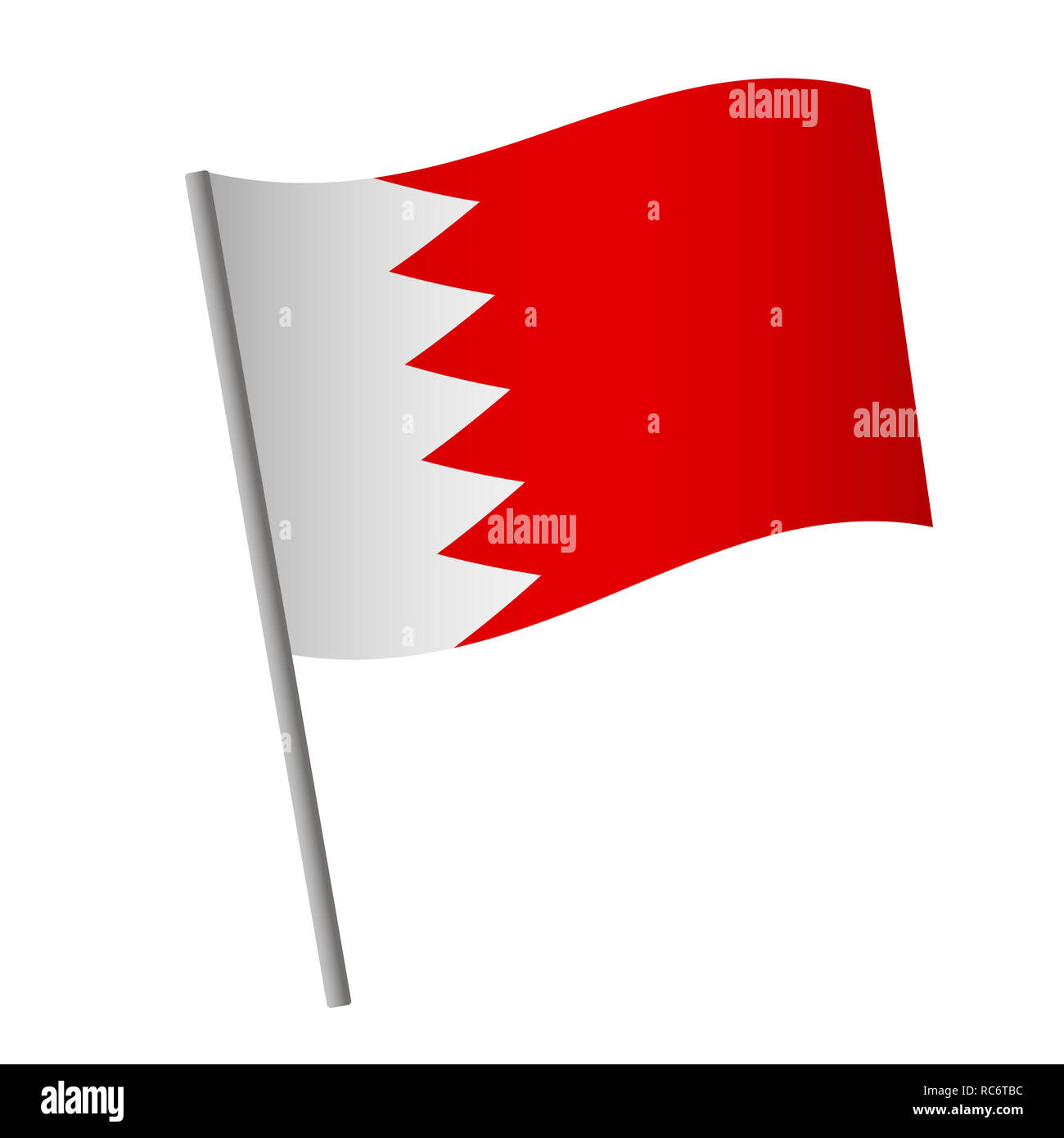 Bahrain flag icon. National flag of Bahrain on a pole illustration ...