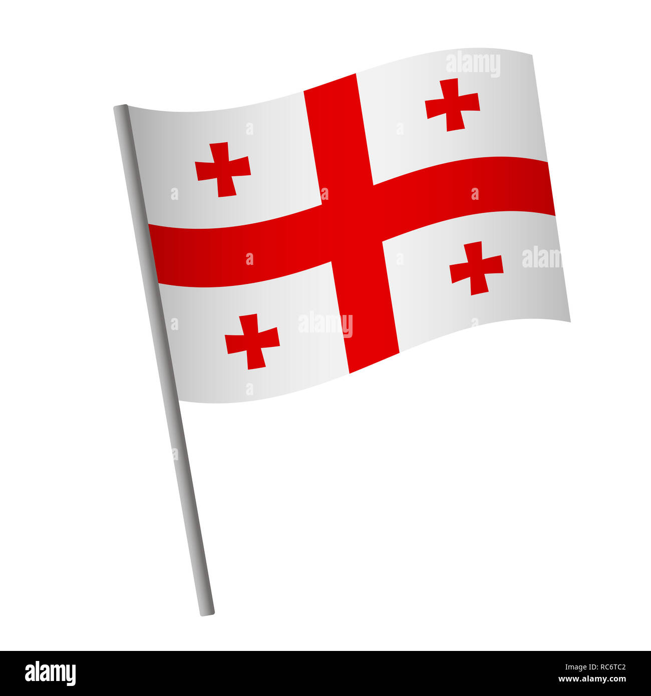 Georgia flag icon. National flag of Georgia on a pole illustration ...