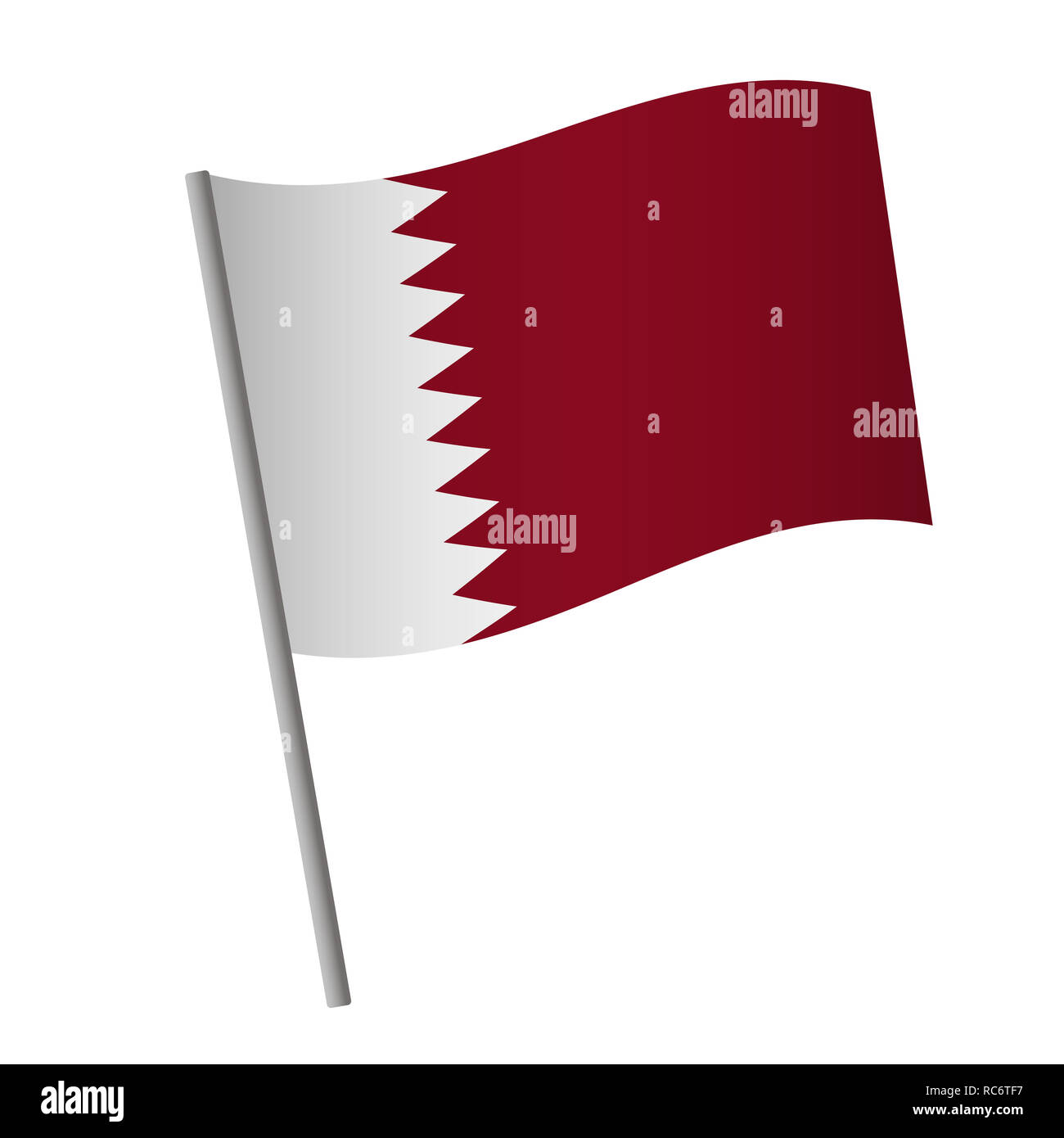 Qatar flag icon. National flag of Qatar on a pole illustration Stock ...