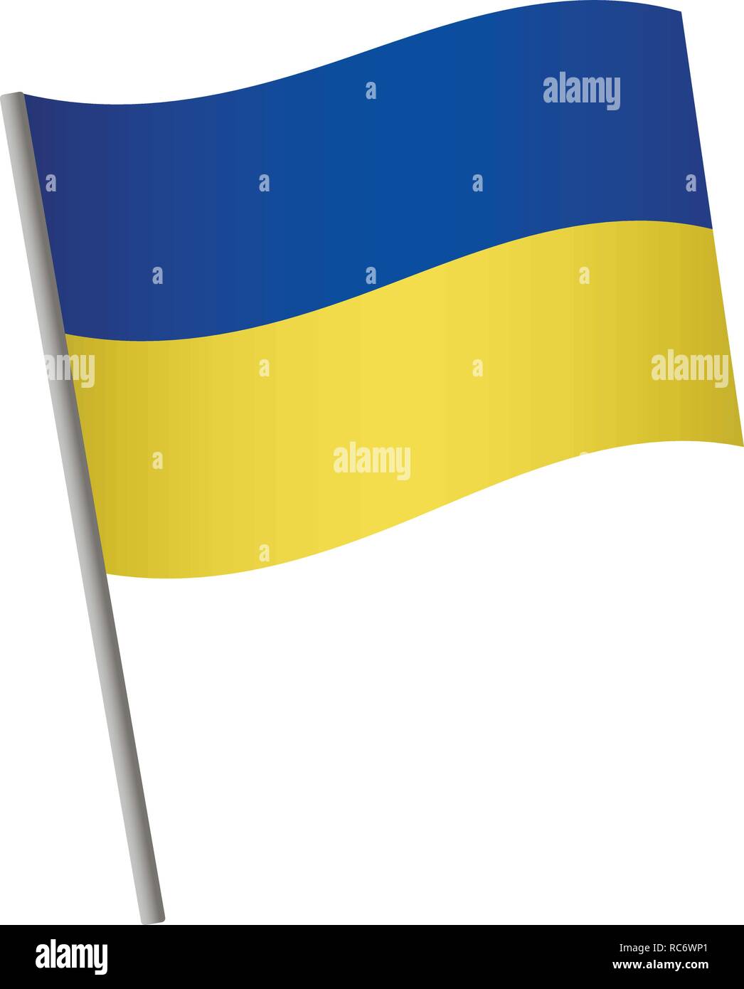 Ukraine flag icon. National flag of Ukraine on a pole vector ...