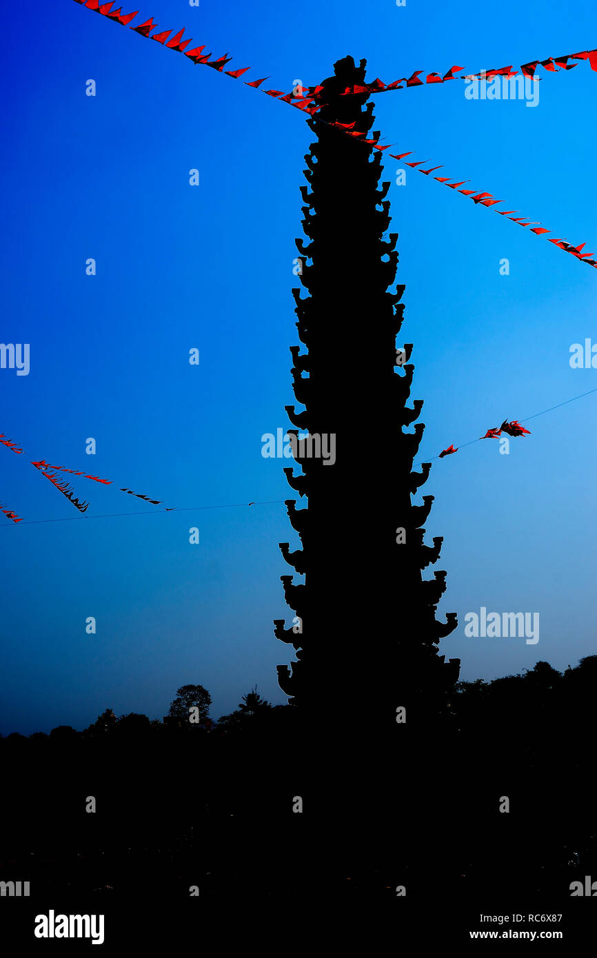 Deepmala (thousands of lamps on a pillar) made in stone, Near Dakshin ...