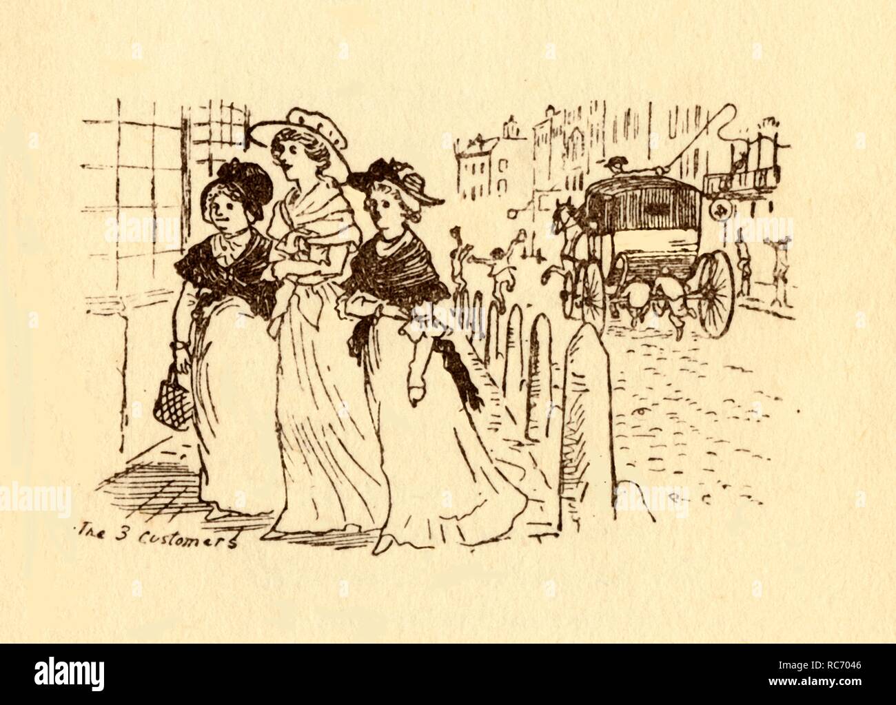 'The 3 Customers', 1878, (c1918). Creator: Randolph Caldecott Stock ...