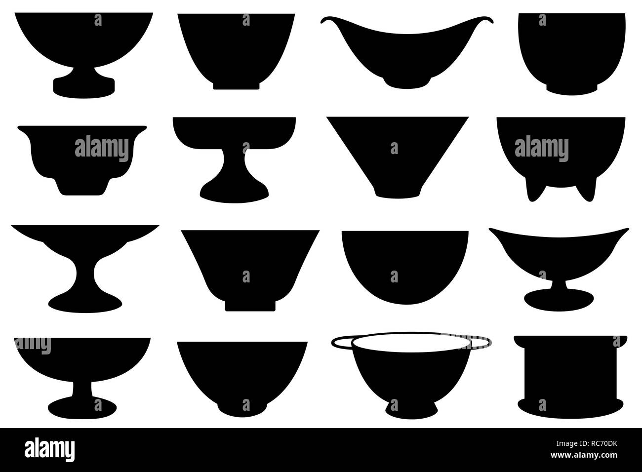 Set of different bowls isolated on white Stock Photo - Alamy