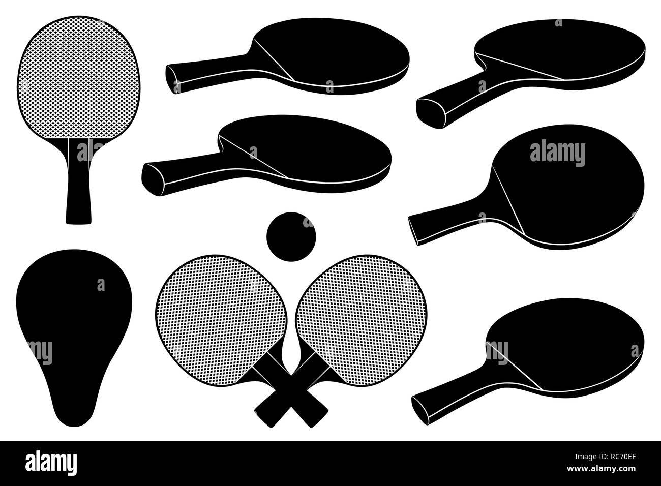 Set of different ping pong rackets isolated on white Stock Photo - Alamy