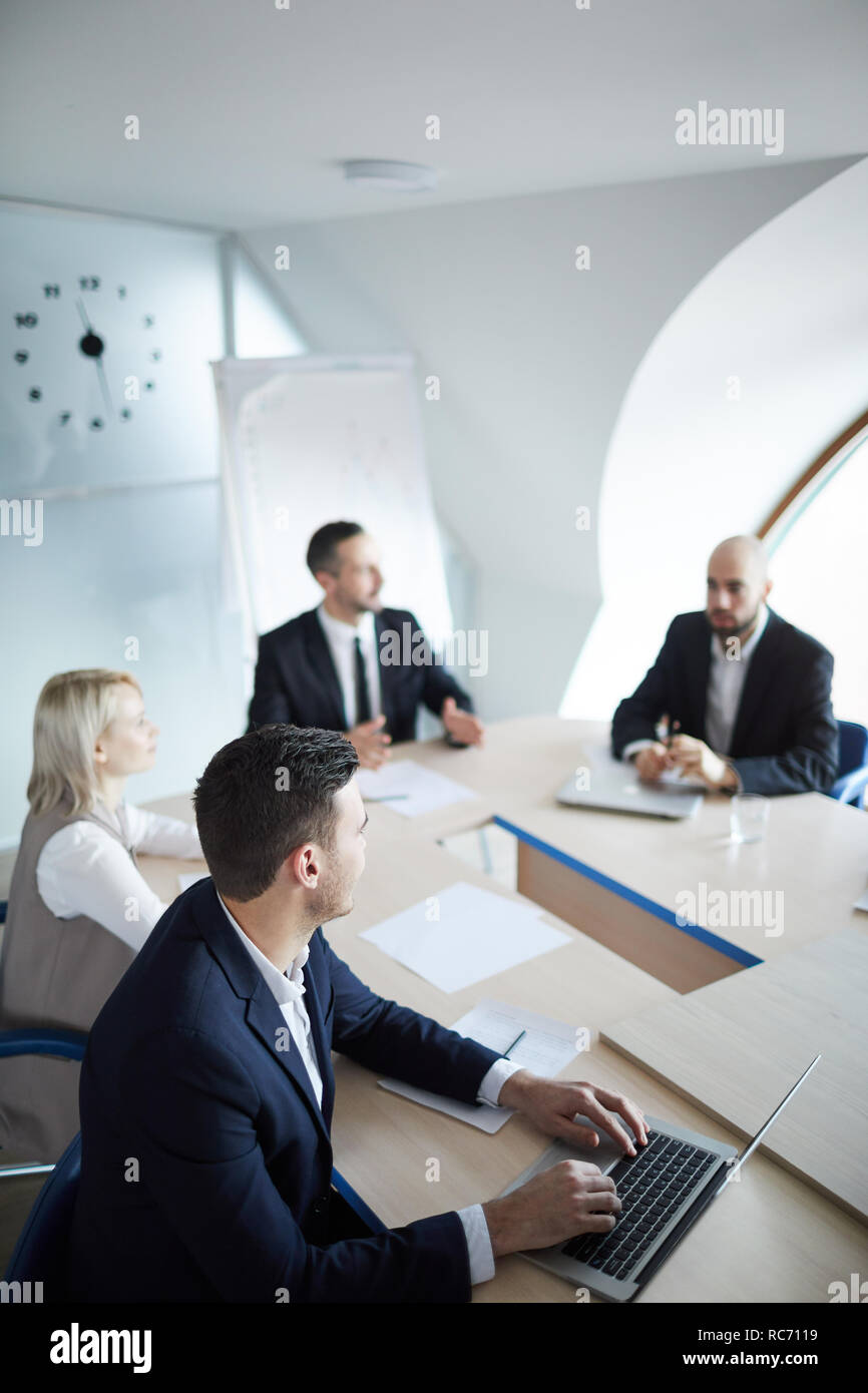 Meeting in boardroom Stock Photo - Alamy