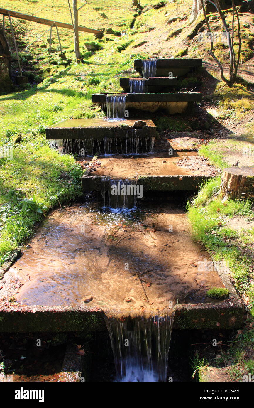 River Enz in the spa park of Bad Wildbad in the Black Forest Stock ...
