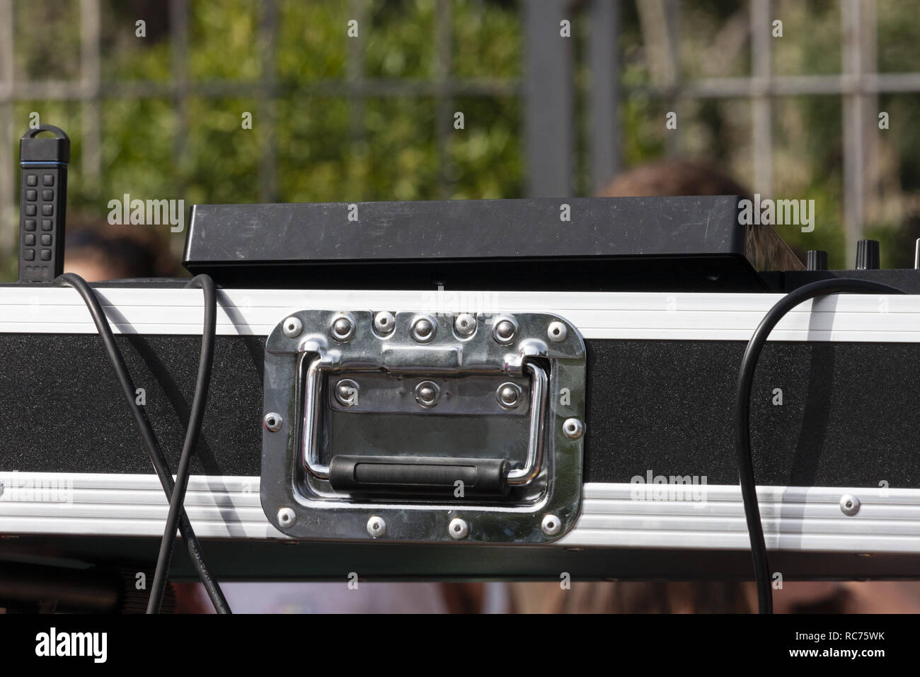 Music DJ portable mixer console Stock Photo - Alamy