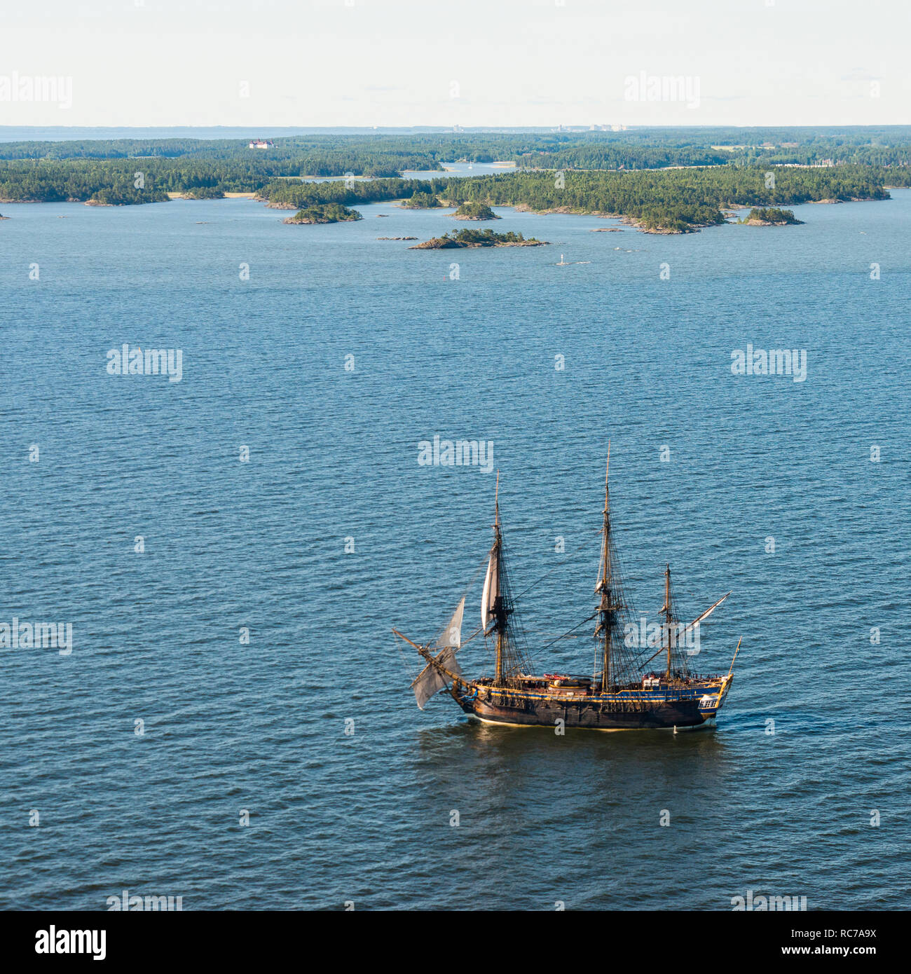 Ship sailing on sea Stock Photo - Alamy