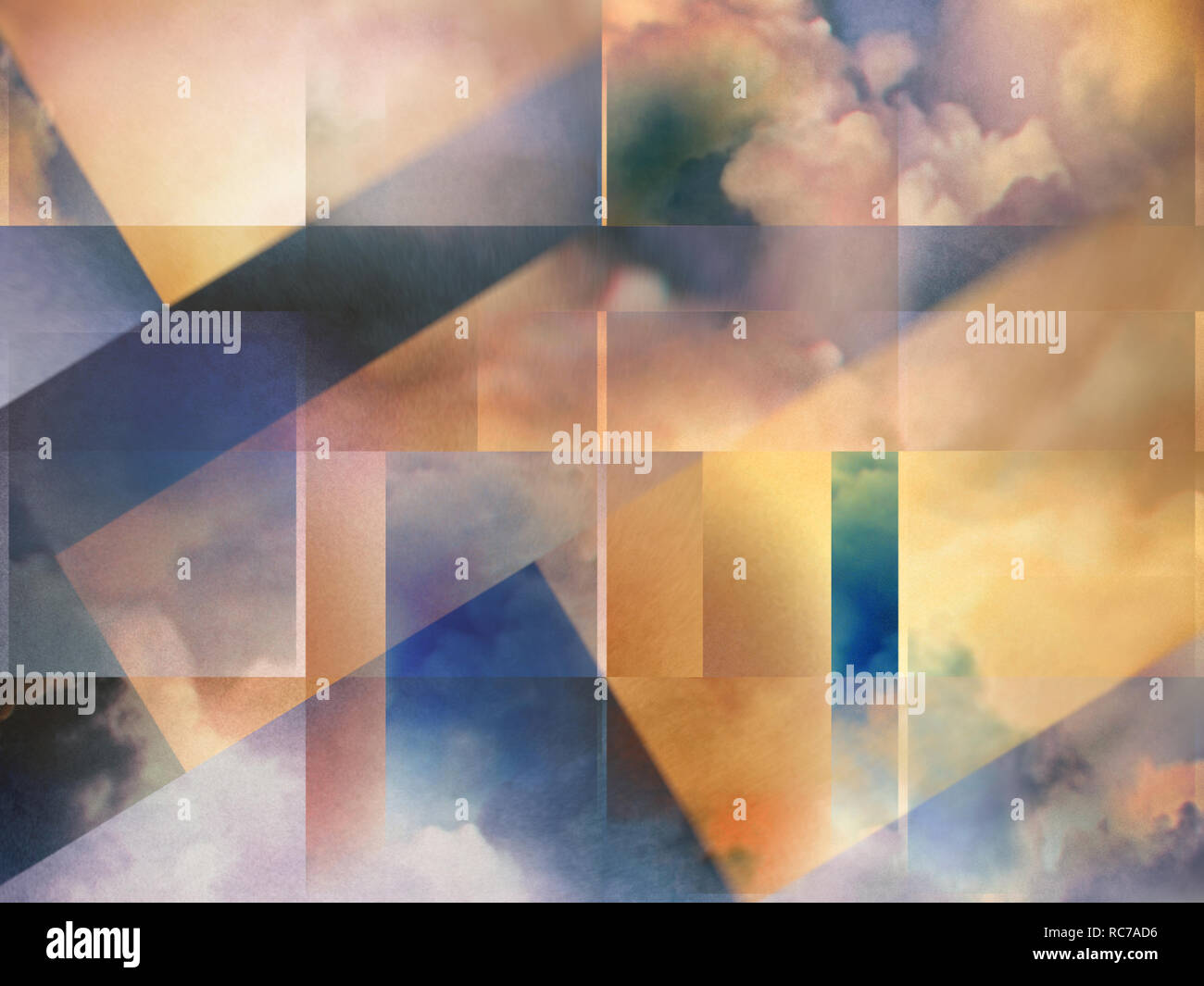 Colorful clouds with overlapping rectangular layers Stock Photo - Alamy