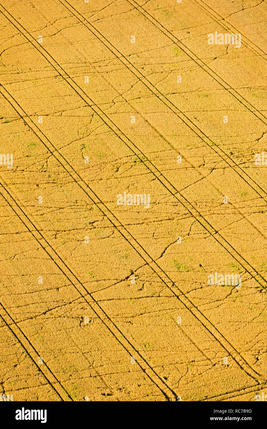 Aerial view of cultivated field Stock Photo - Alamy